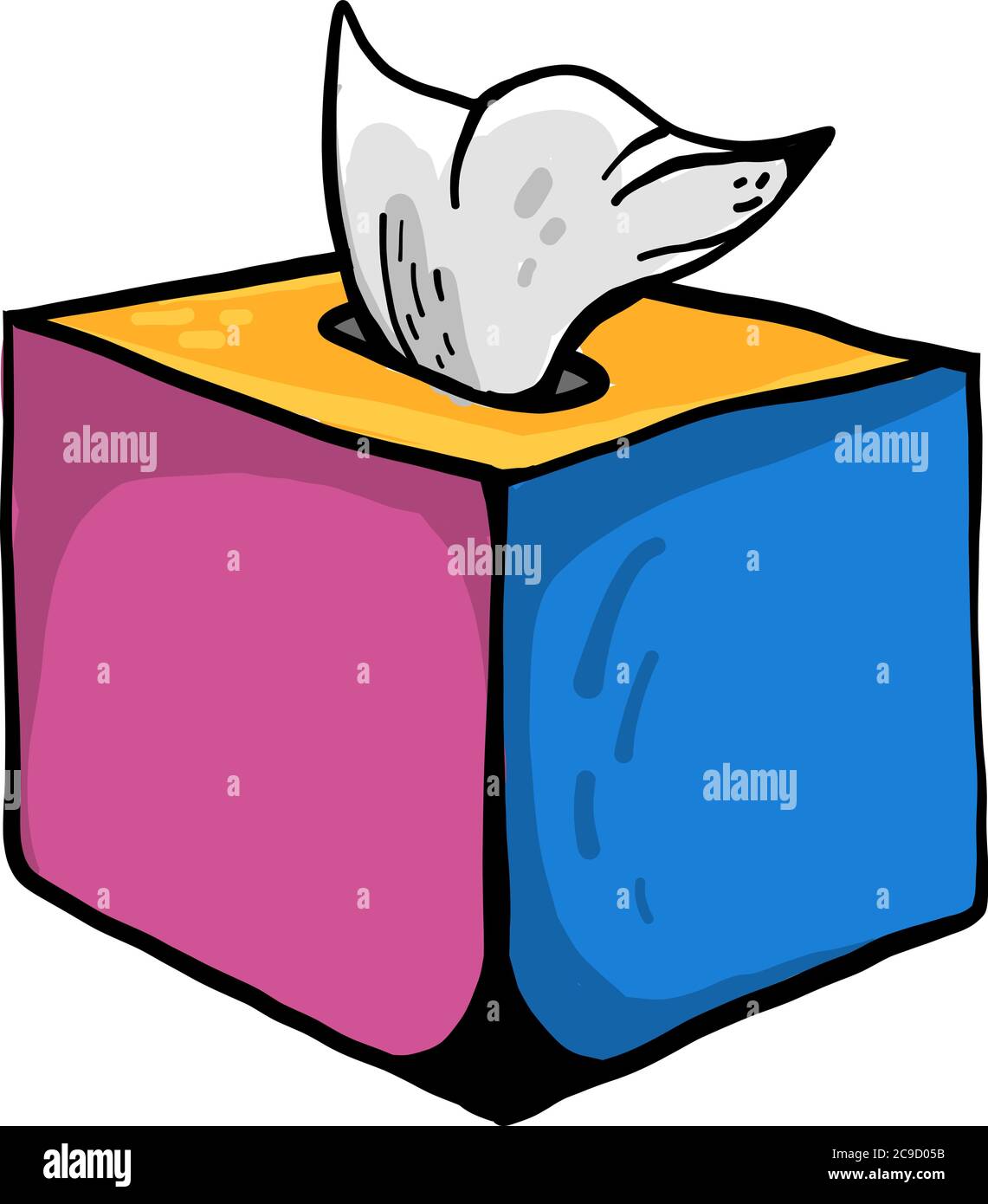 Colorful tissue box, illustration, vector on white background Stock ...