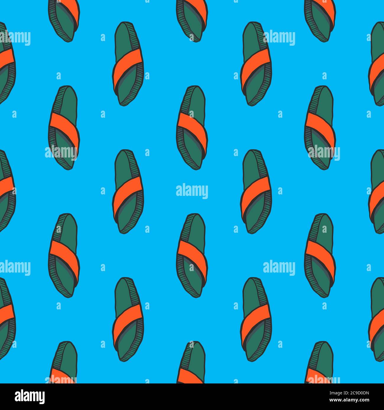 Green slippers ,seamless pattern on light blue background Stock Vector ...