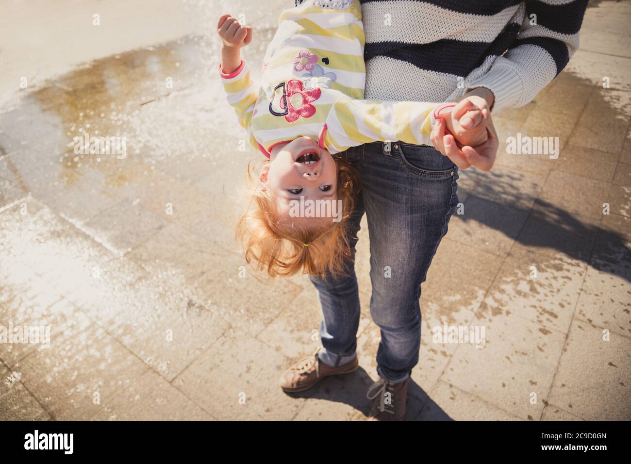 Close up of happy cheerful loving family, mother and little daughter ...