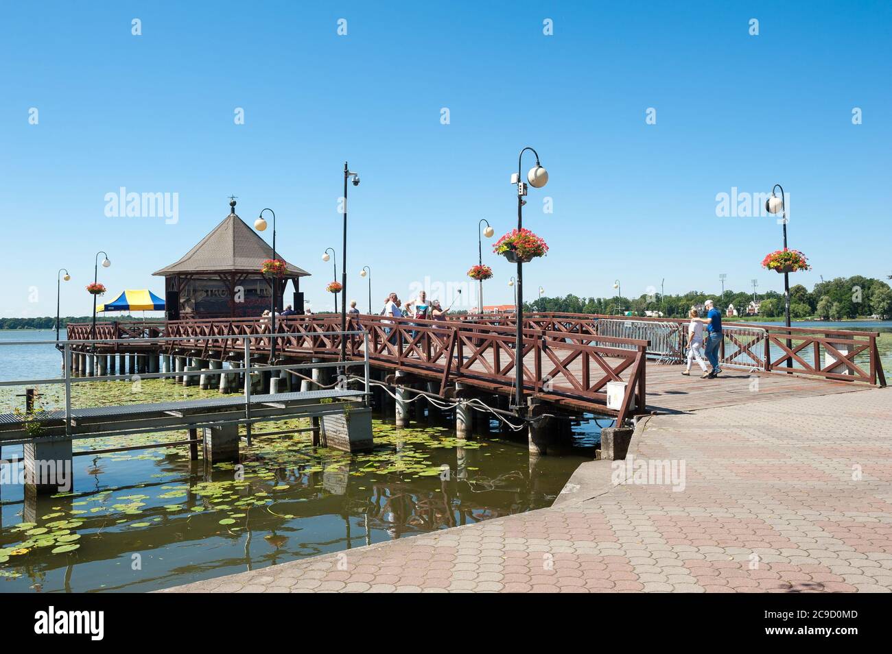 Pier on Lake Drwęca in Ostróda, Warmian-Masurian Voivodeship, Poland ...