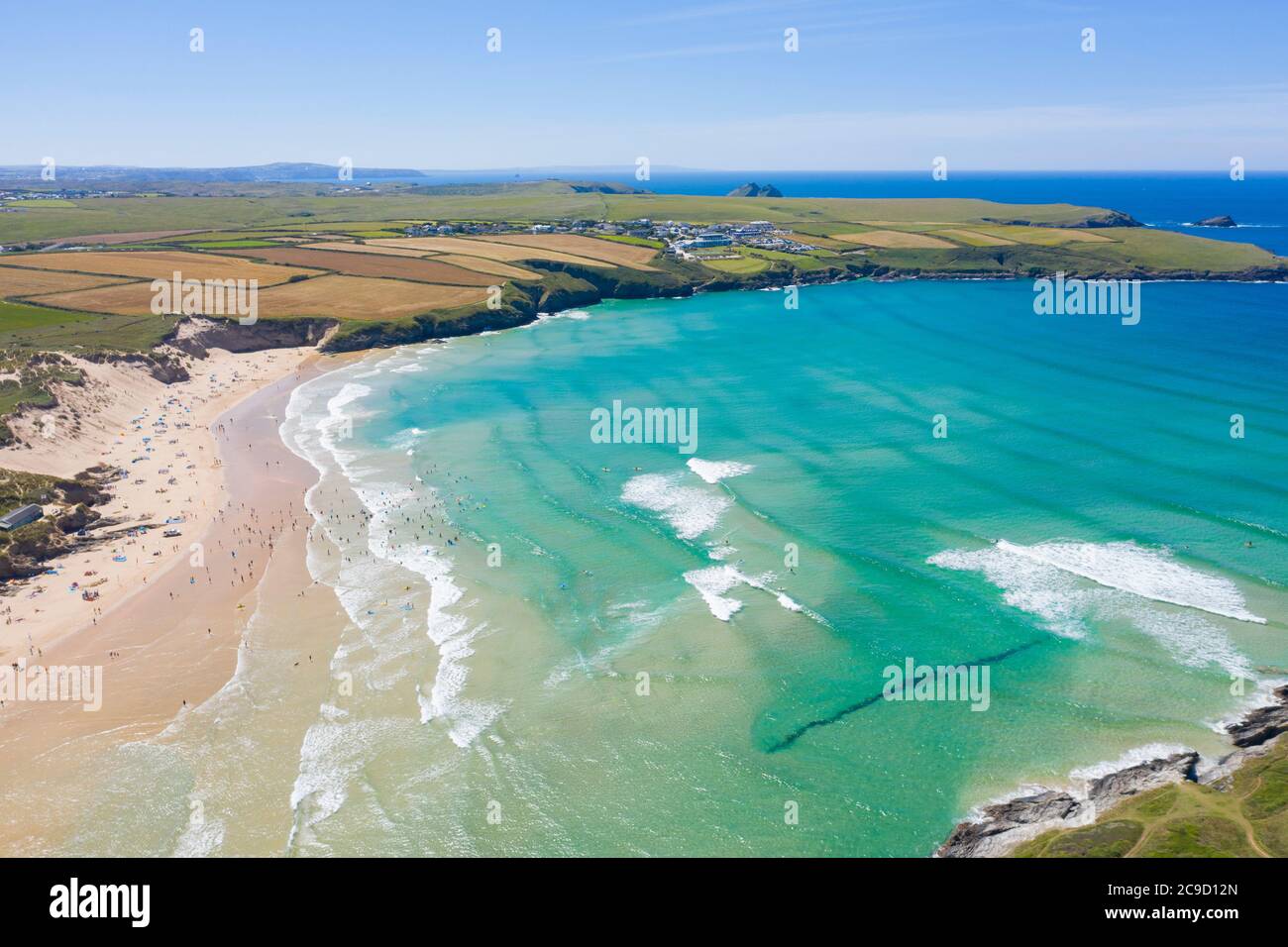 Aerial Photograph of Crantock Bay, Newquay, England Stock Photo - Alamy