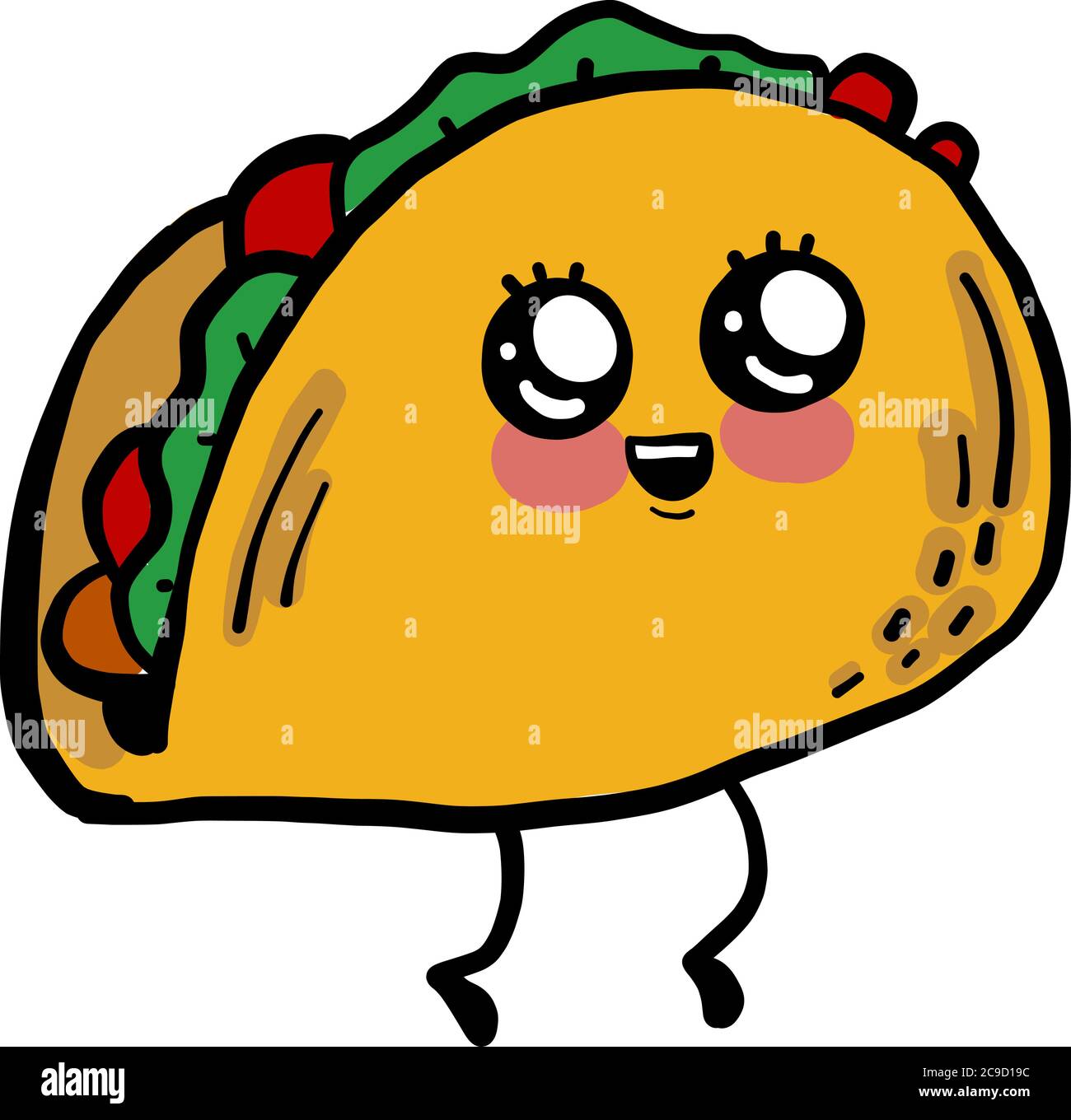 Cute taco, illustration, vector on white background Stock Vector Image ...