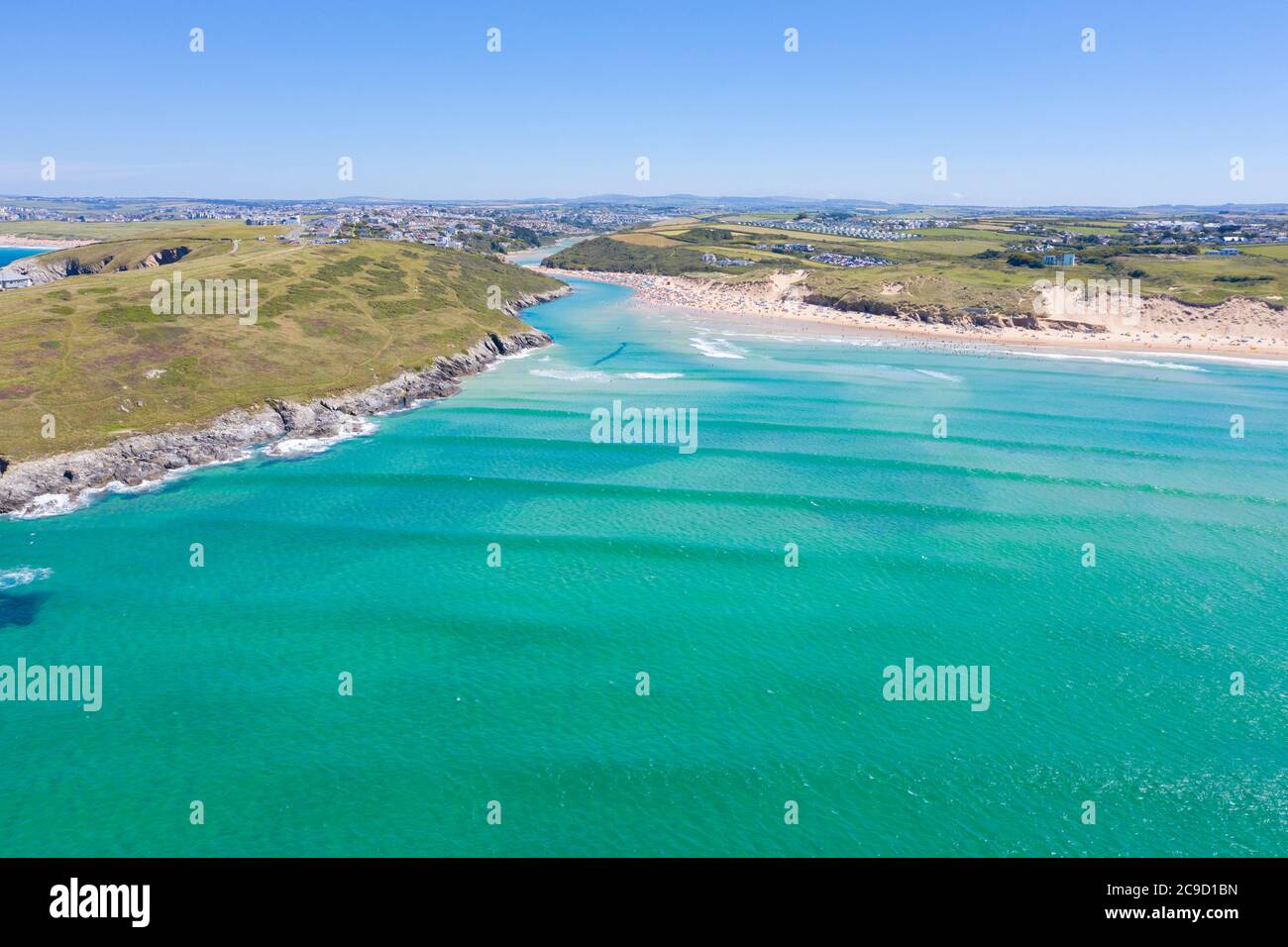Aerial Photograph of Crantock Bay, Newquay, England Stock Photo - Alamy