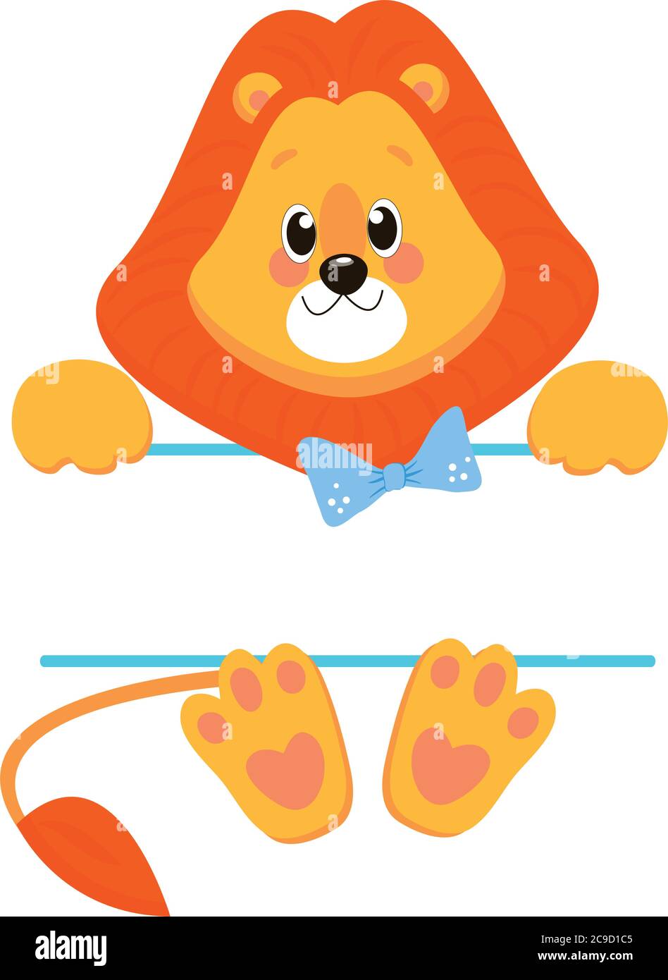 Cartoon Cute Little Animal Lion Vector Illustration Stock Vector Image ...