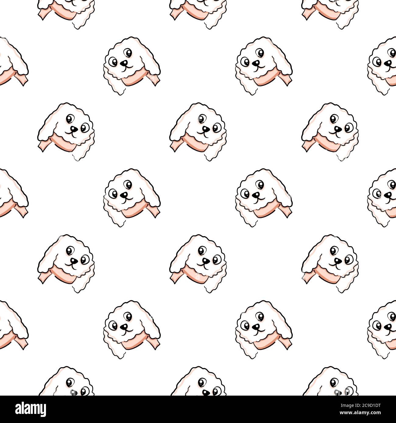 Cute small dog ,seamless pattern on white background Stock Vector Image ...