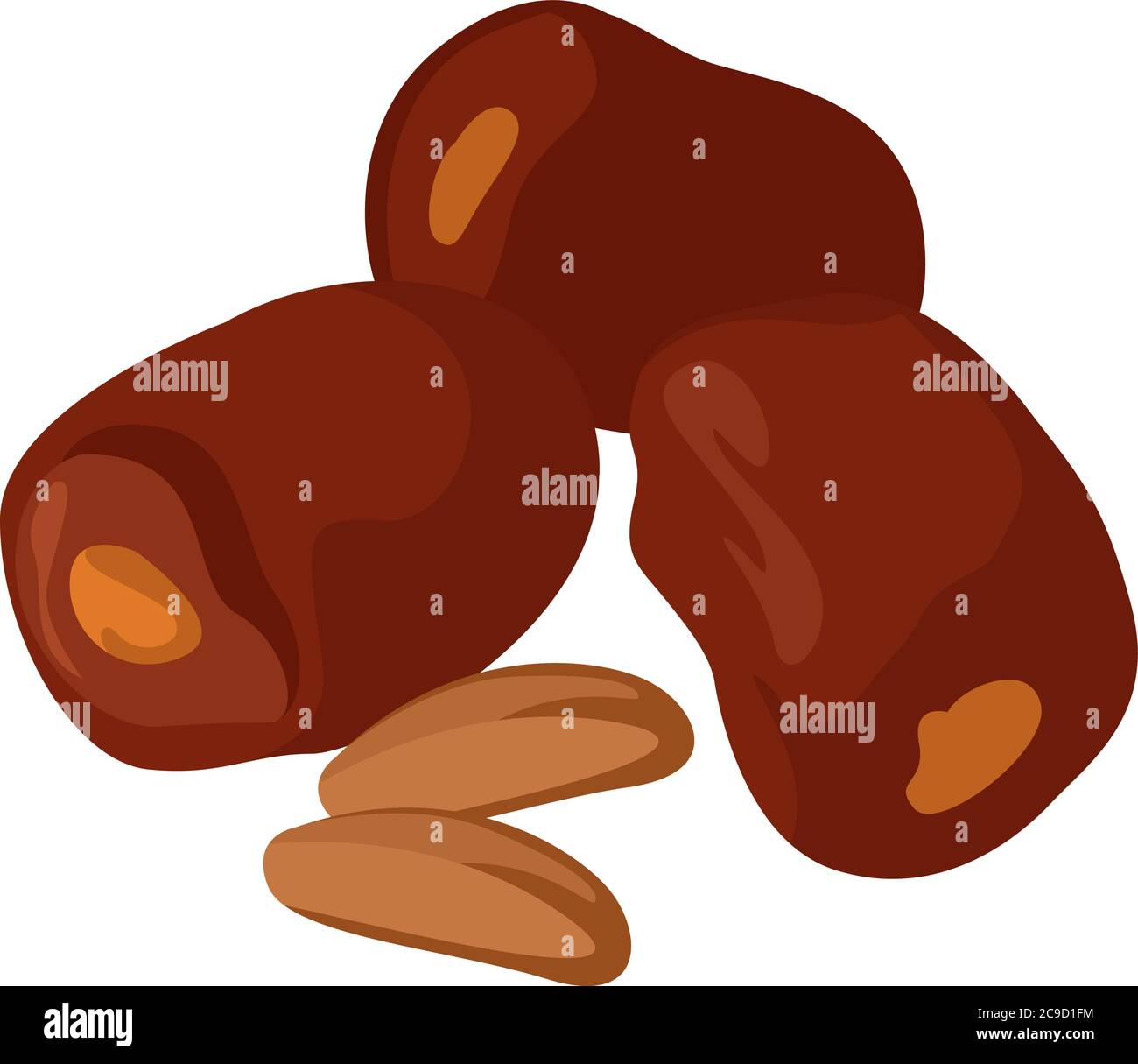 Dates food, illustration, vector on white background Stock Vector Image ...
