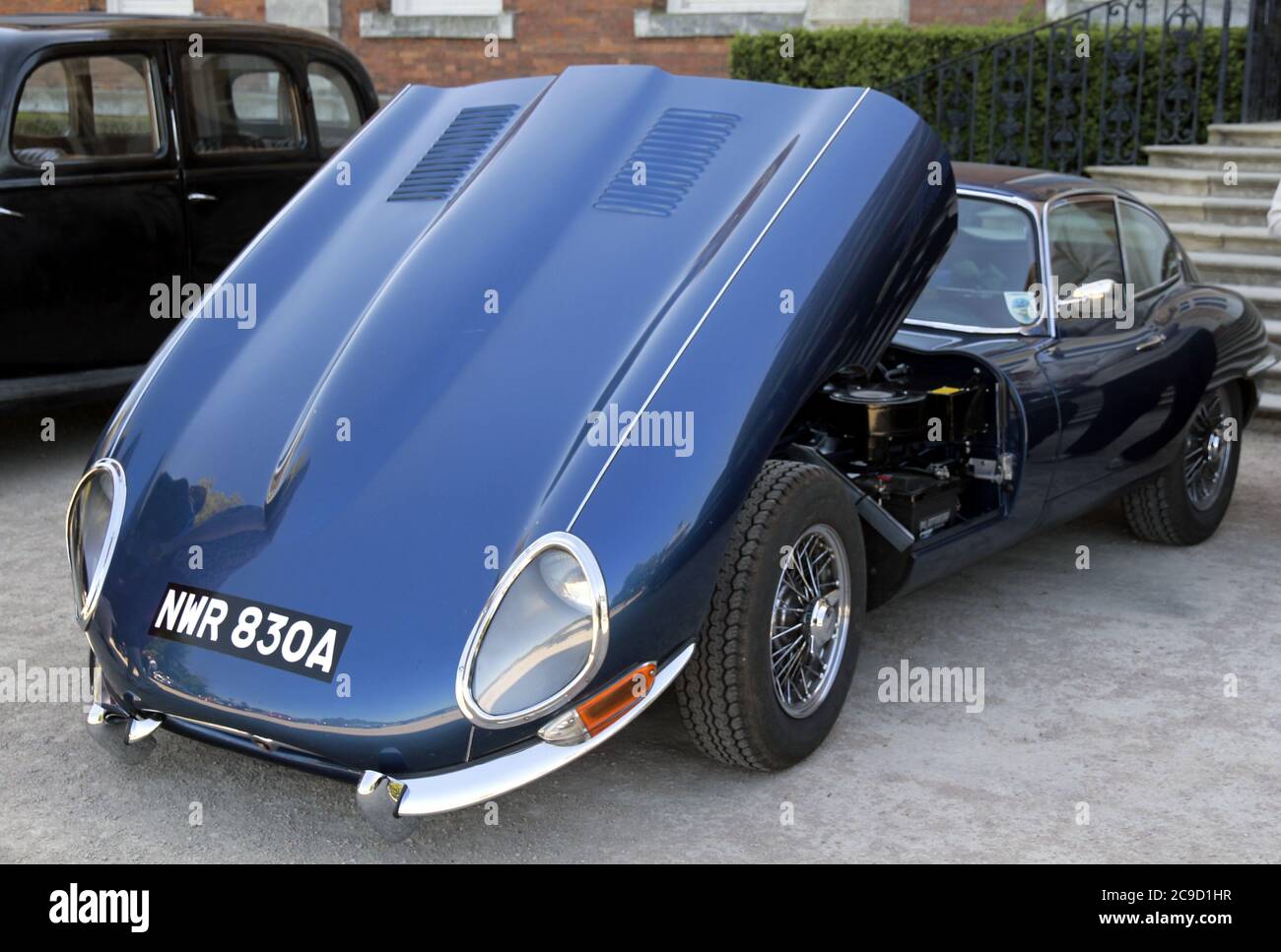 Jaguar E-Type Classic Car with bonnet up Stock Photo - Alamy