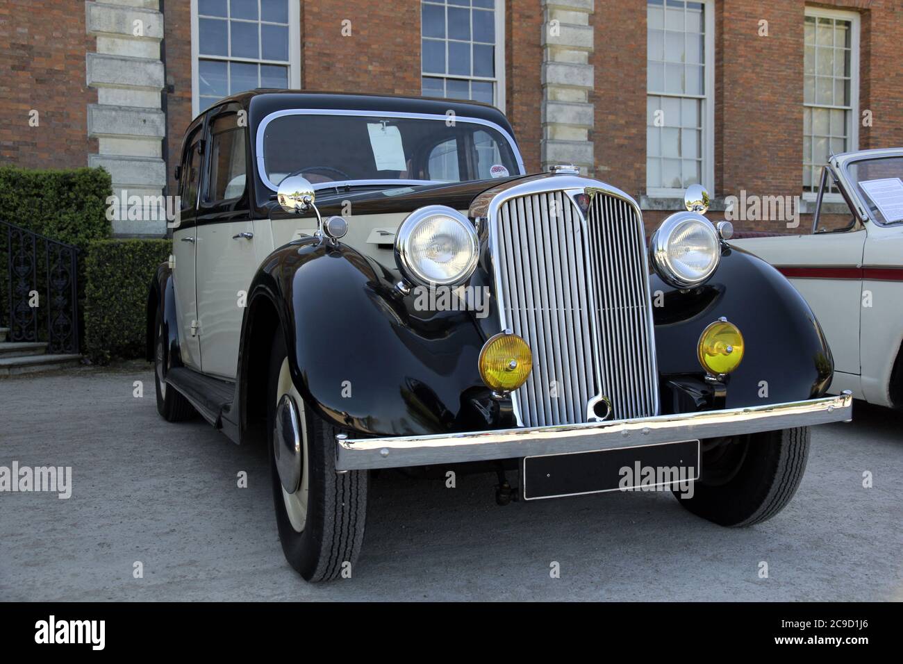 Classic Rover Car in black and cream Stock Photo - Alamy