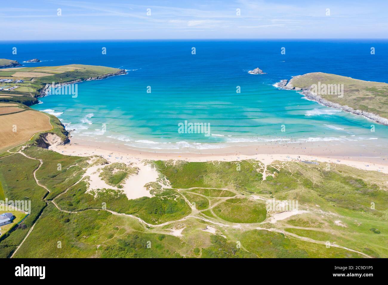 Aerial Photograph of Crantock Bay, Newquay, England Stock Photo - Alamy