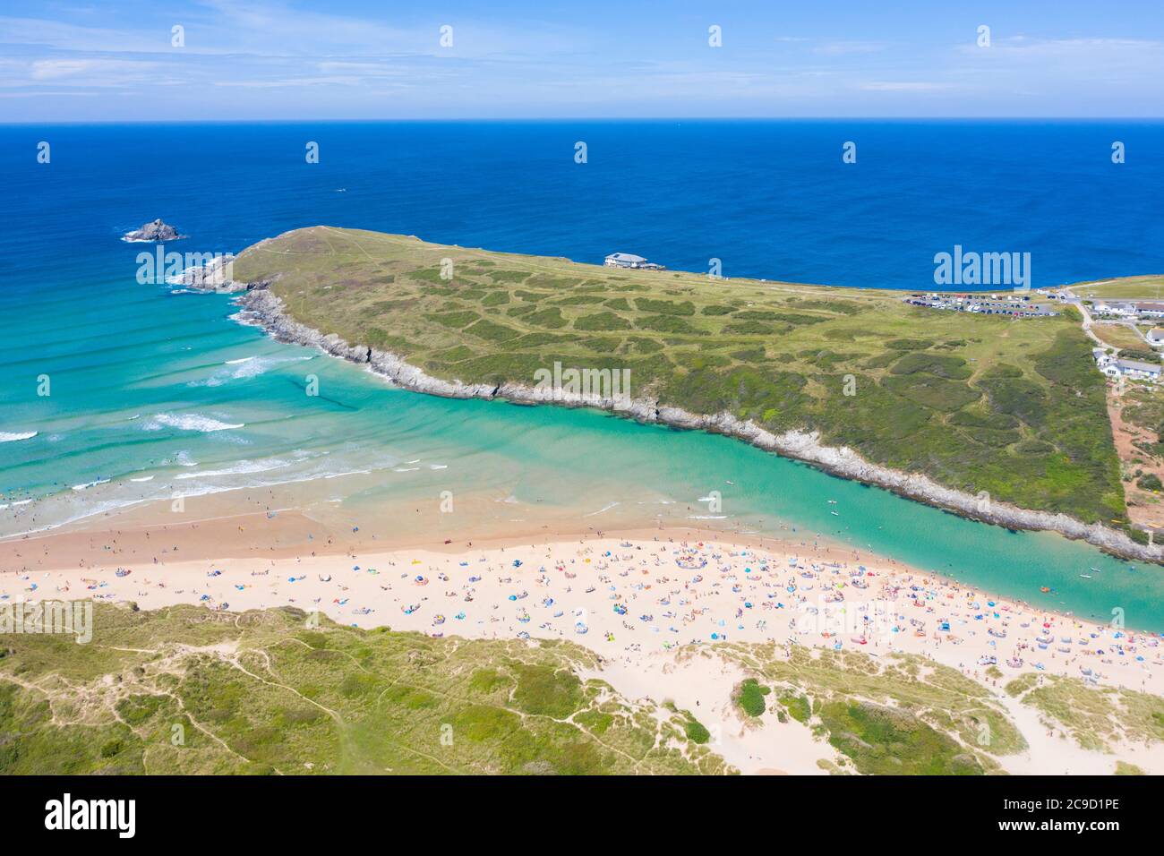 Aerial Photograph of Crantock Bay, Newquay, England Stock Photo - Alamy