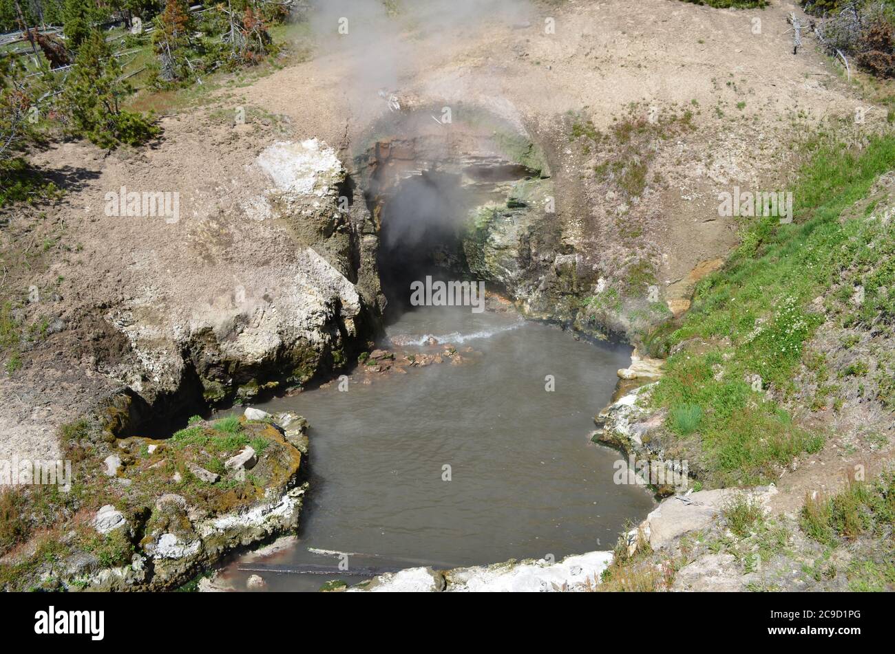 Late Spring in Yellowstone National Park: Dragon's Mouth Spring in the ...