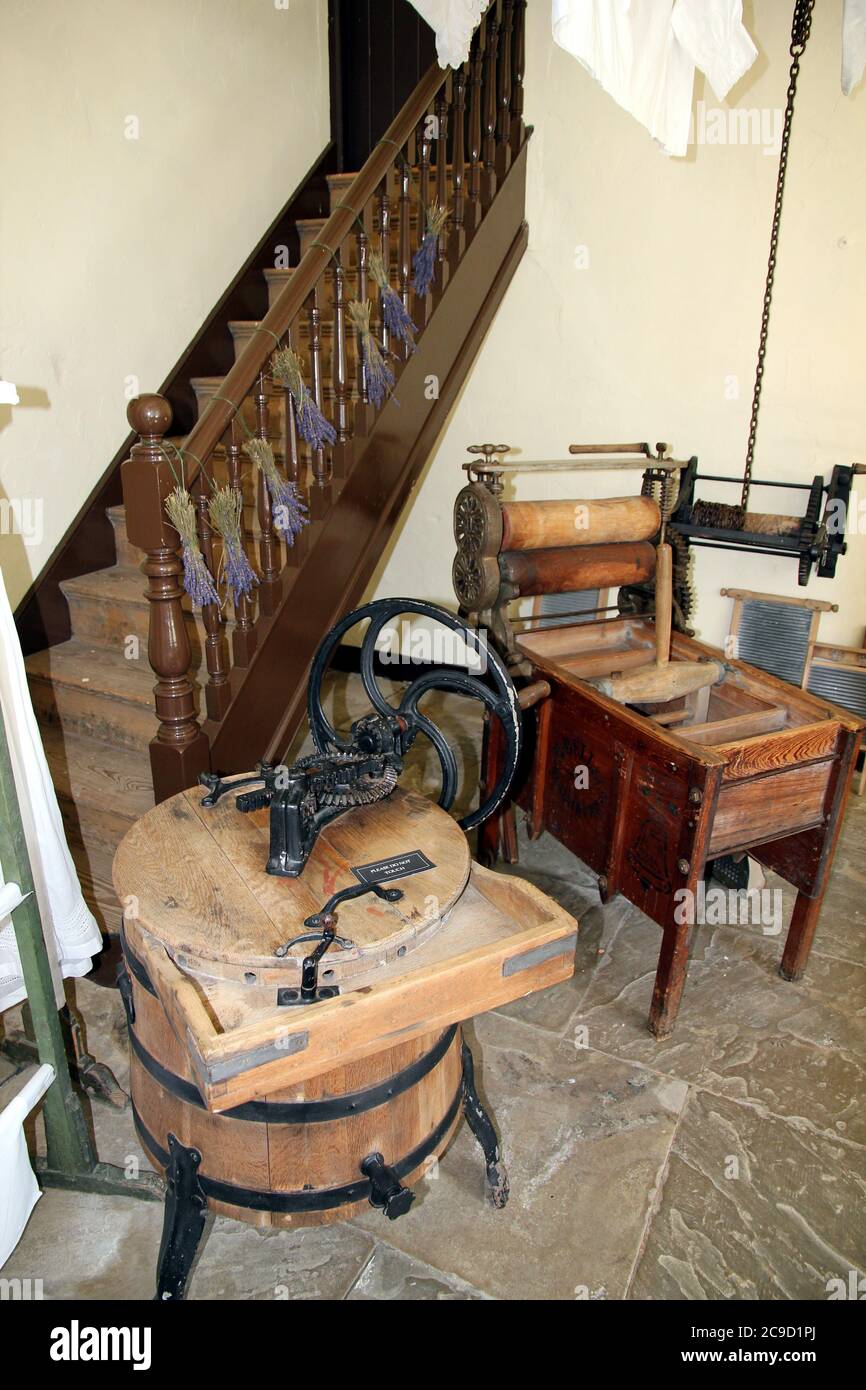 Vintage laundry wringing and drying equipment Stock Photo - Alamy