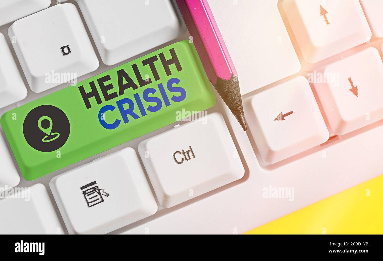 Handwriting text writing Health Crisis. Conceptual photo fitness ...