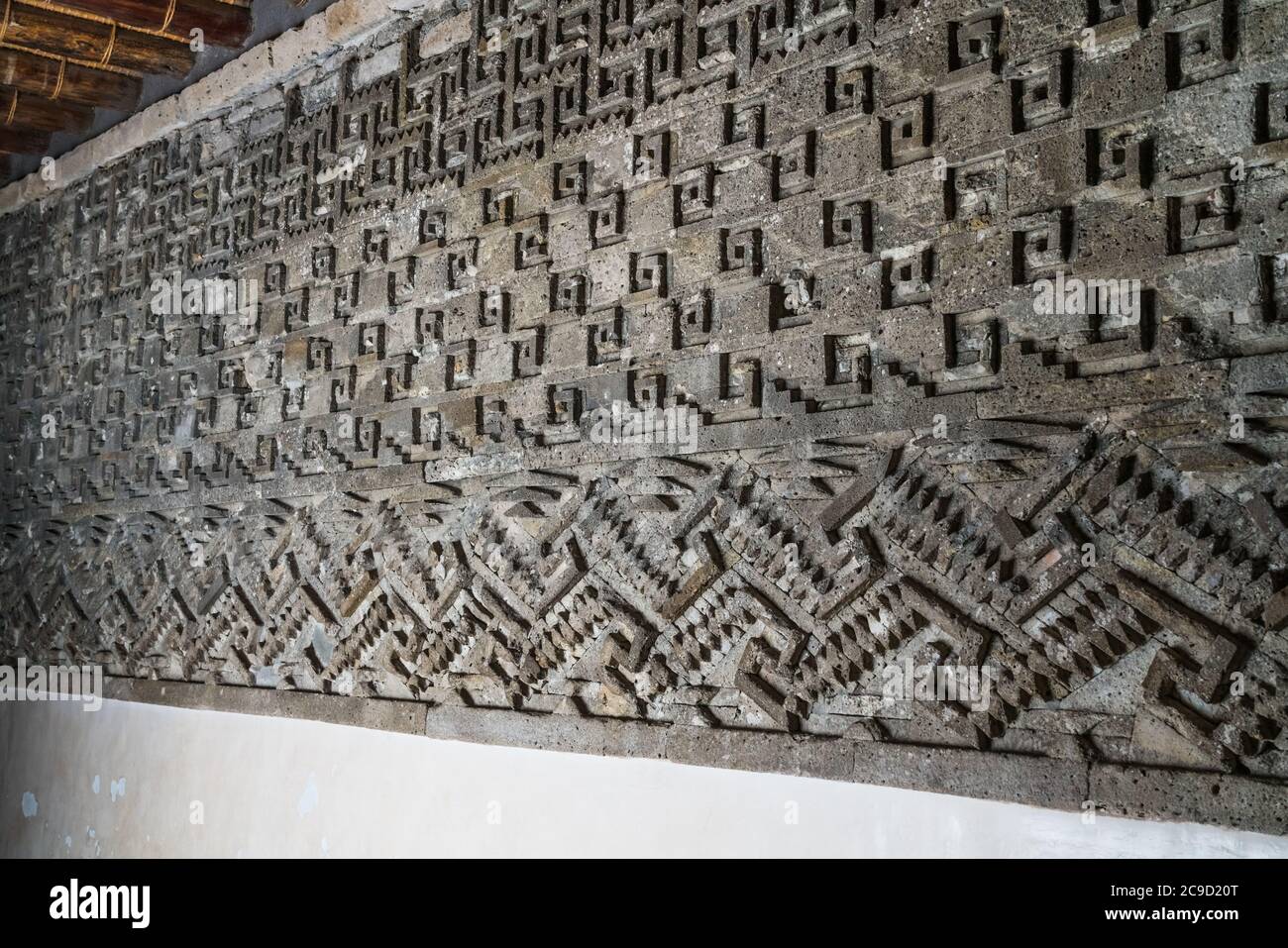 Stone fretwork friezes inside a room in the Palace, Building 7, in the ...