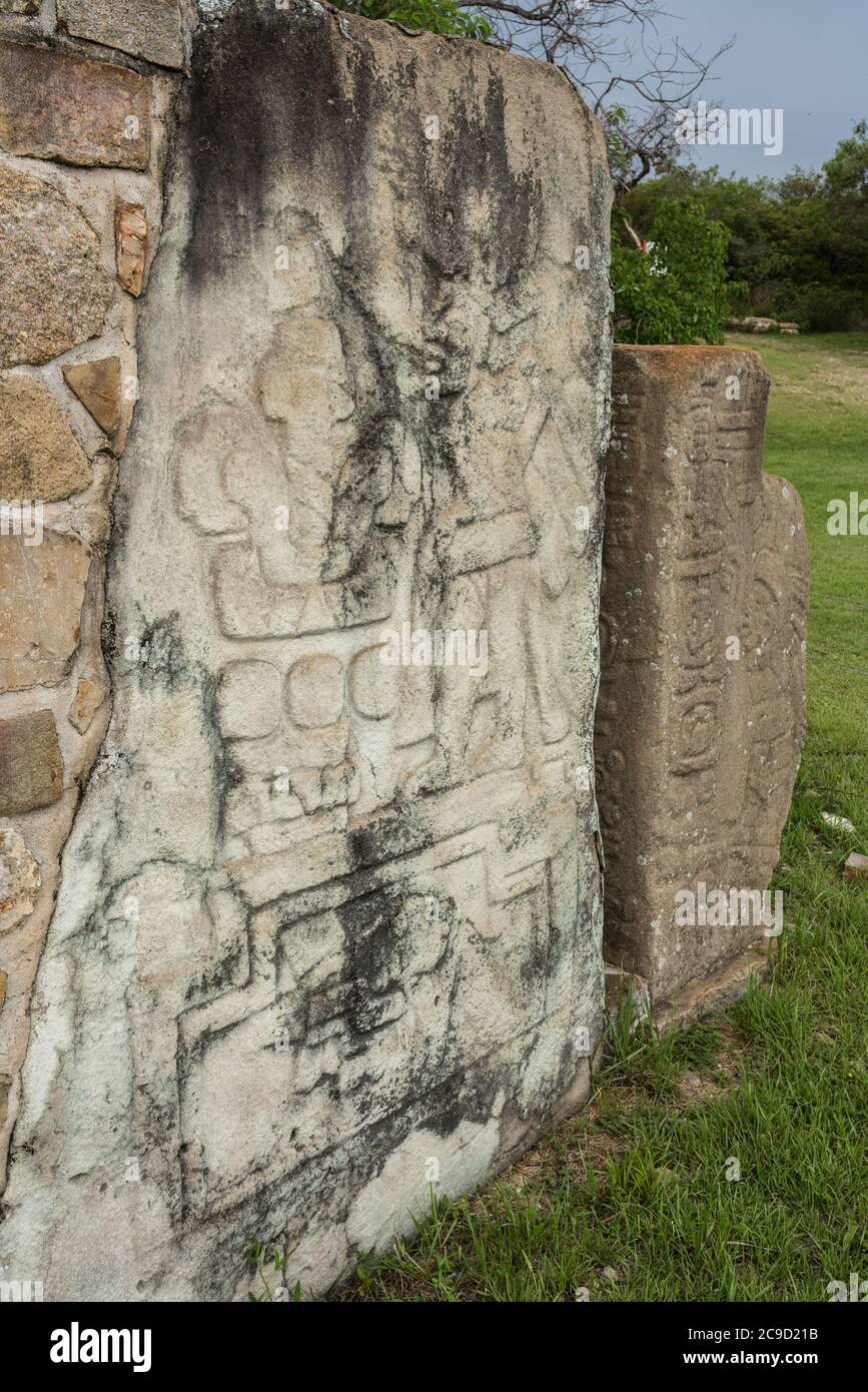 Carved stones showing figures on the corners of the South Platform in ...