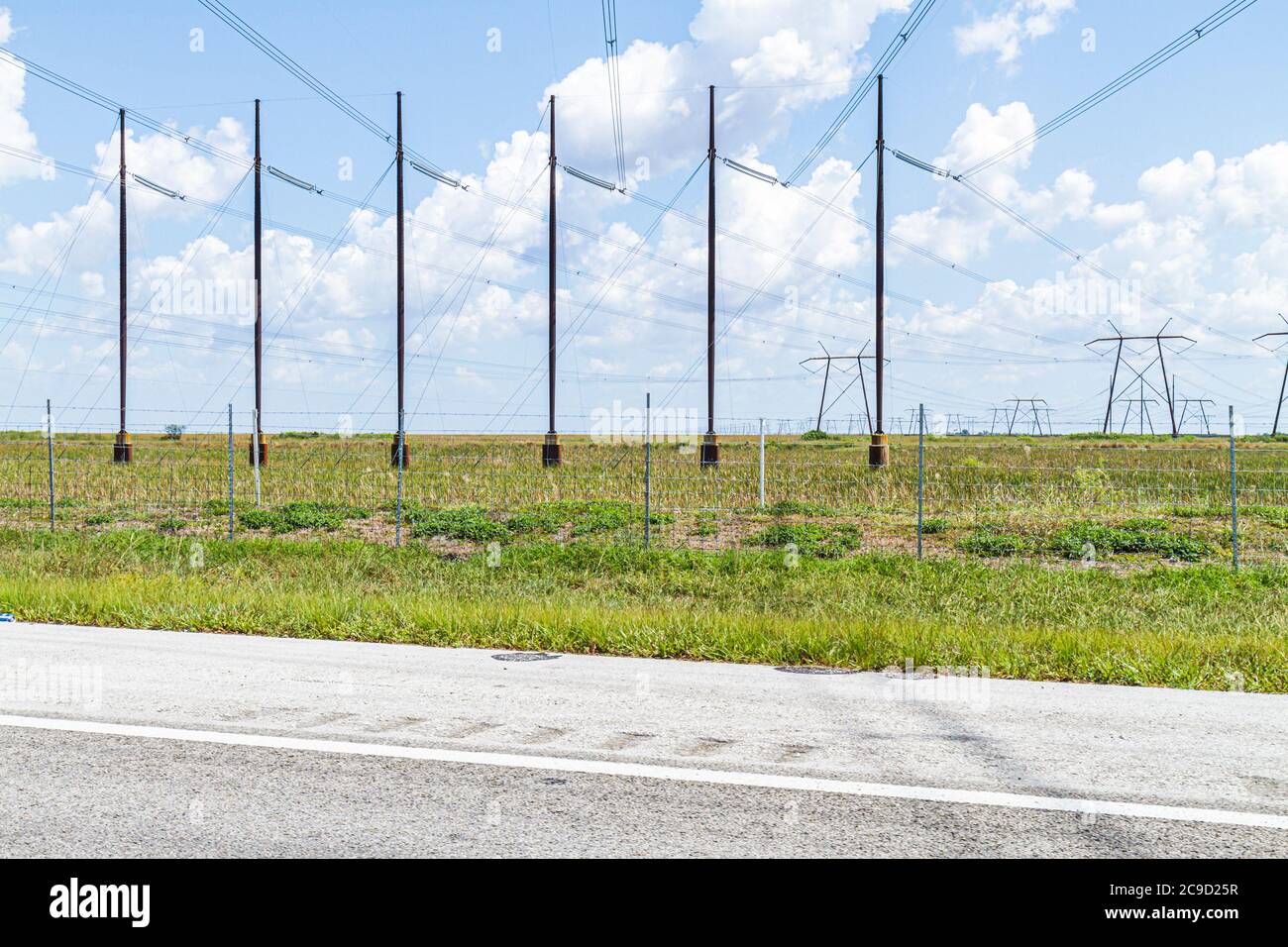 Florida The Everglades,Alligator Alley,utility poles lines,wires,visual ...