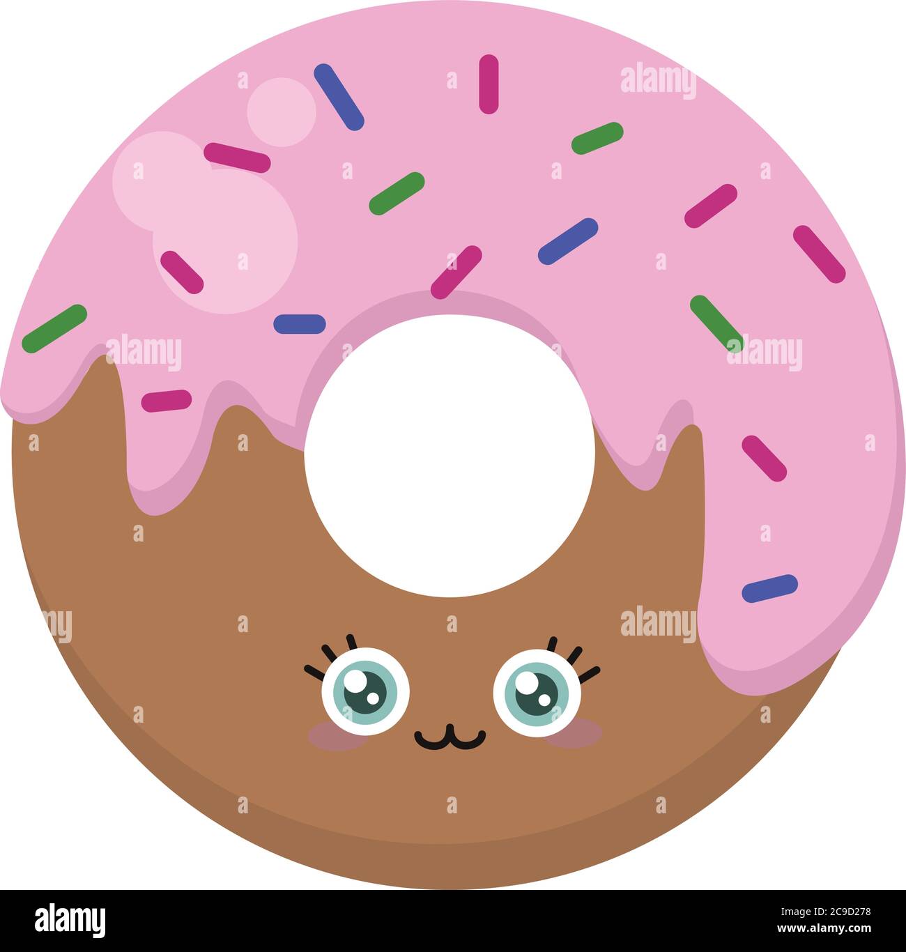 Cute donut, illustration, vector on white background Stock Vector Image ...