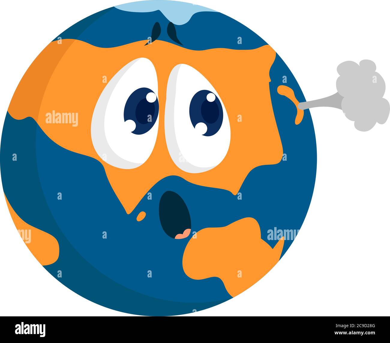 Explosion on earth, illustration, vector on white background Stock ...