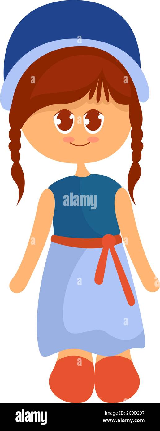 Stuffed doll, illustration, vector on white background Stock Vector ...