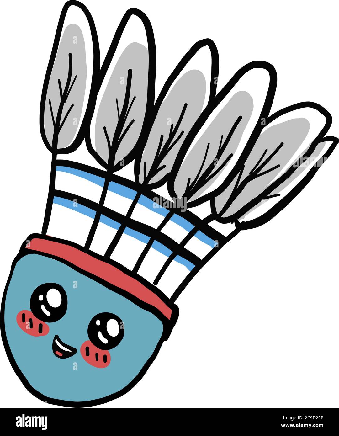 Shuttlecock, illustration, vector on white background Stock Vector ...