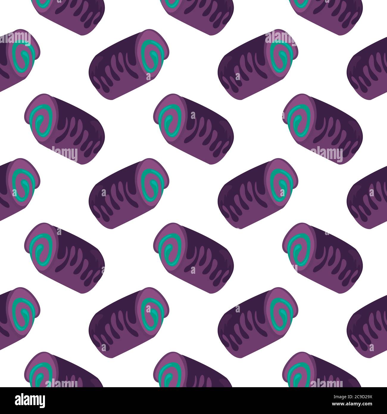 Cute purple roll ,seamless pattern on white background Stock Vector ...