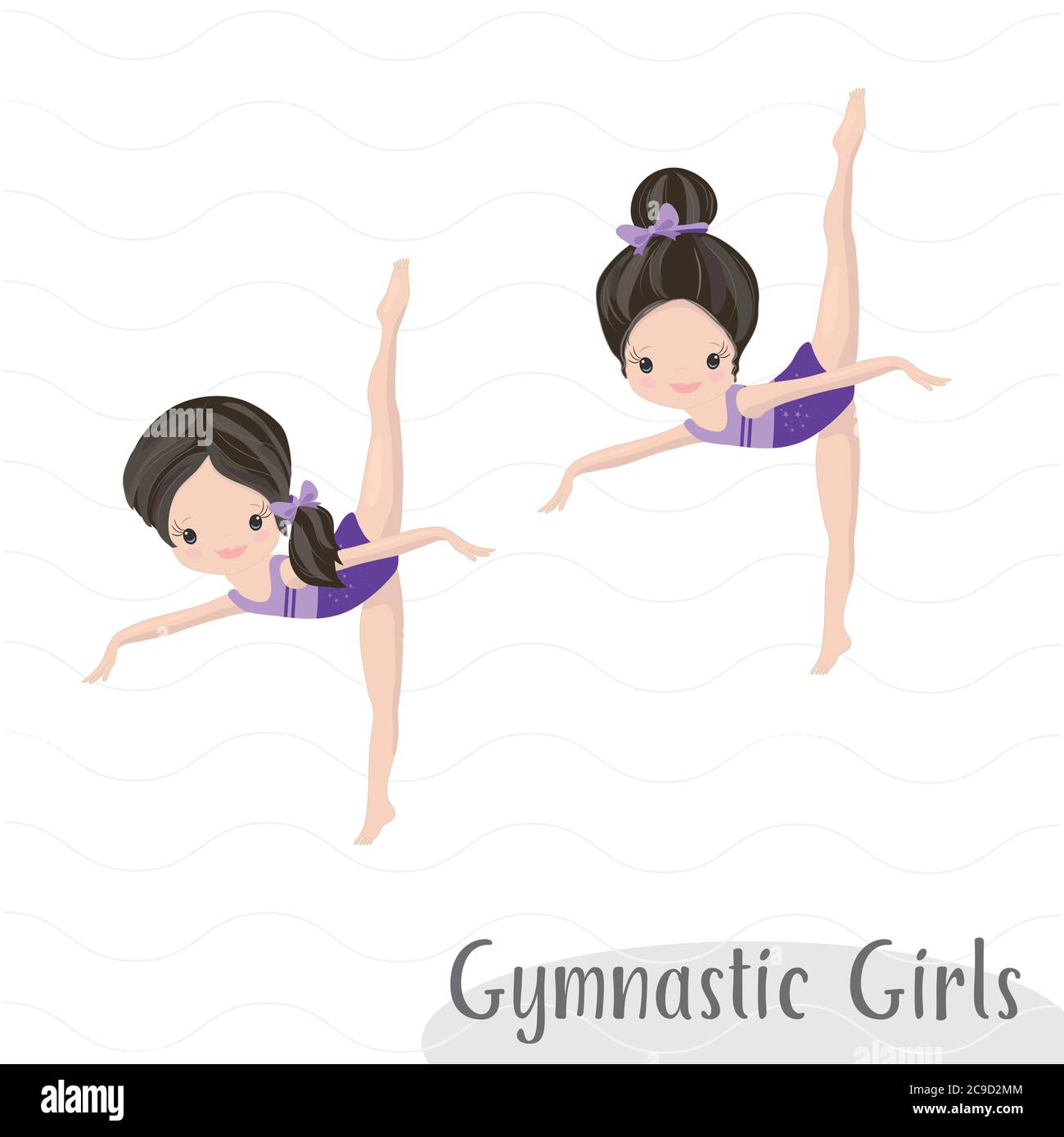Clipart Cute Girl Gymnast Gym Stock Vector Image & Art - Alamy