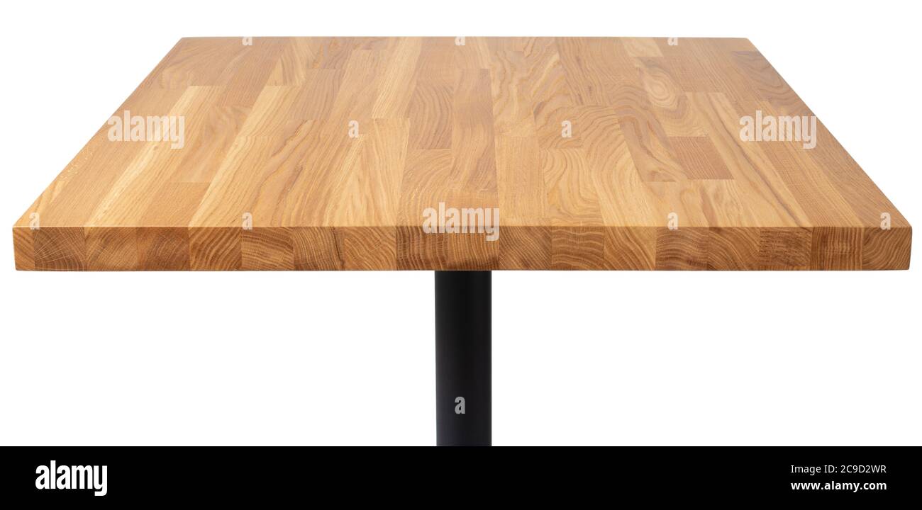 Wooden table with rectangle tabletop on white background Stock Photo ...