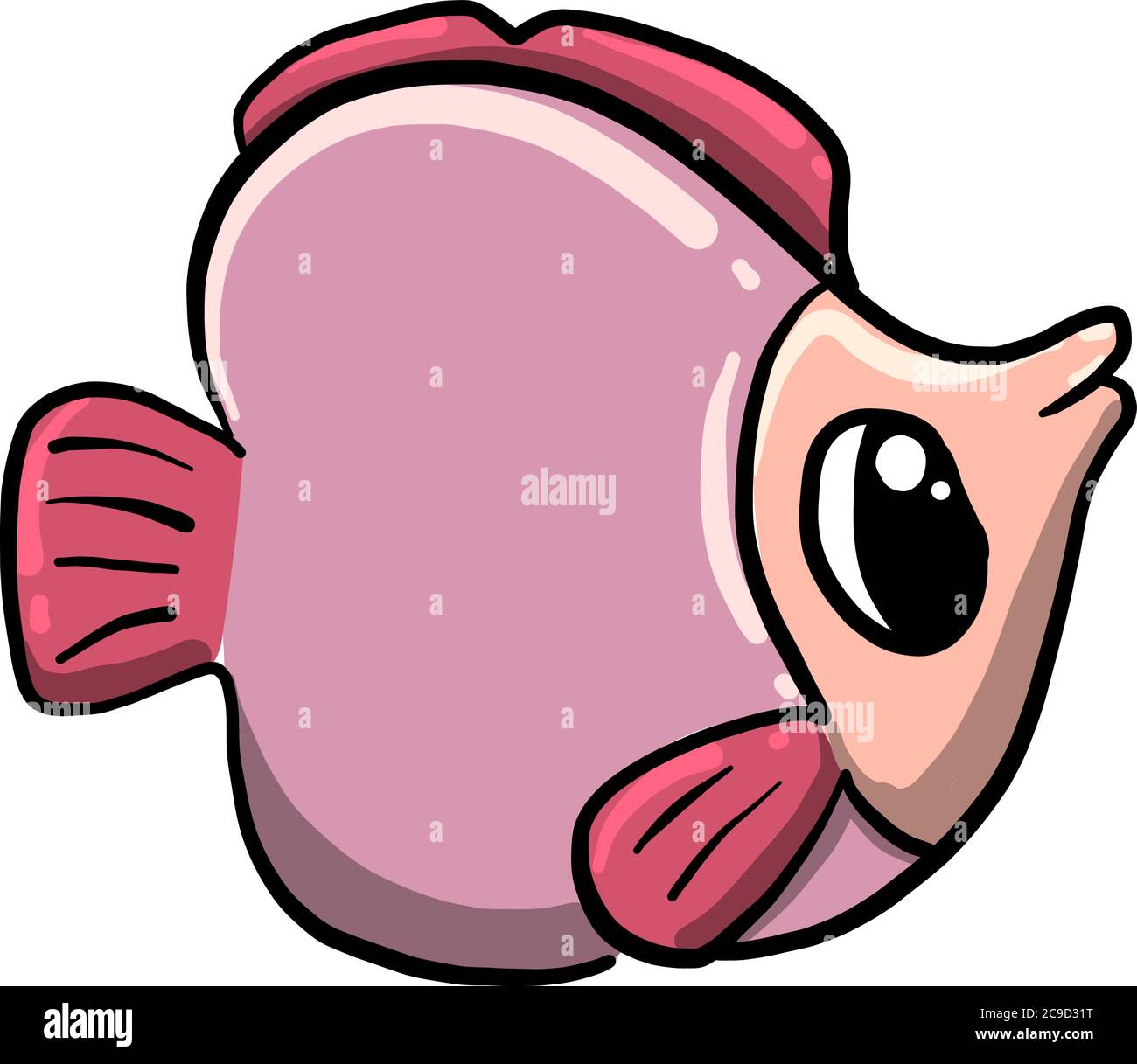 Pink fish, illustration, vector on white background Stock Vector Image ...