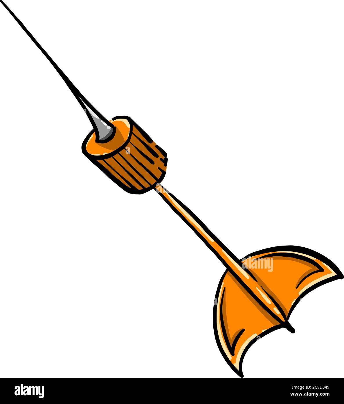 Orange dart, illustration, vector on white background Stock Vector ...