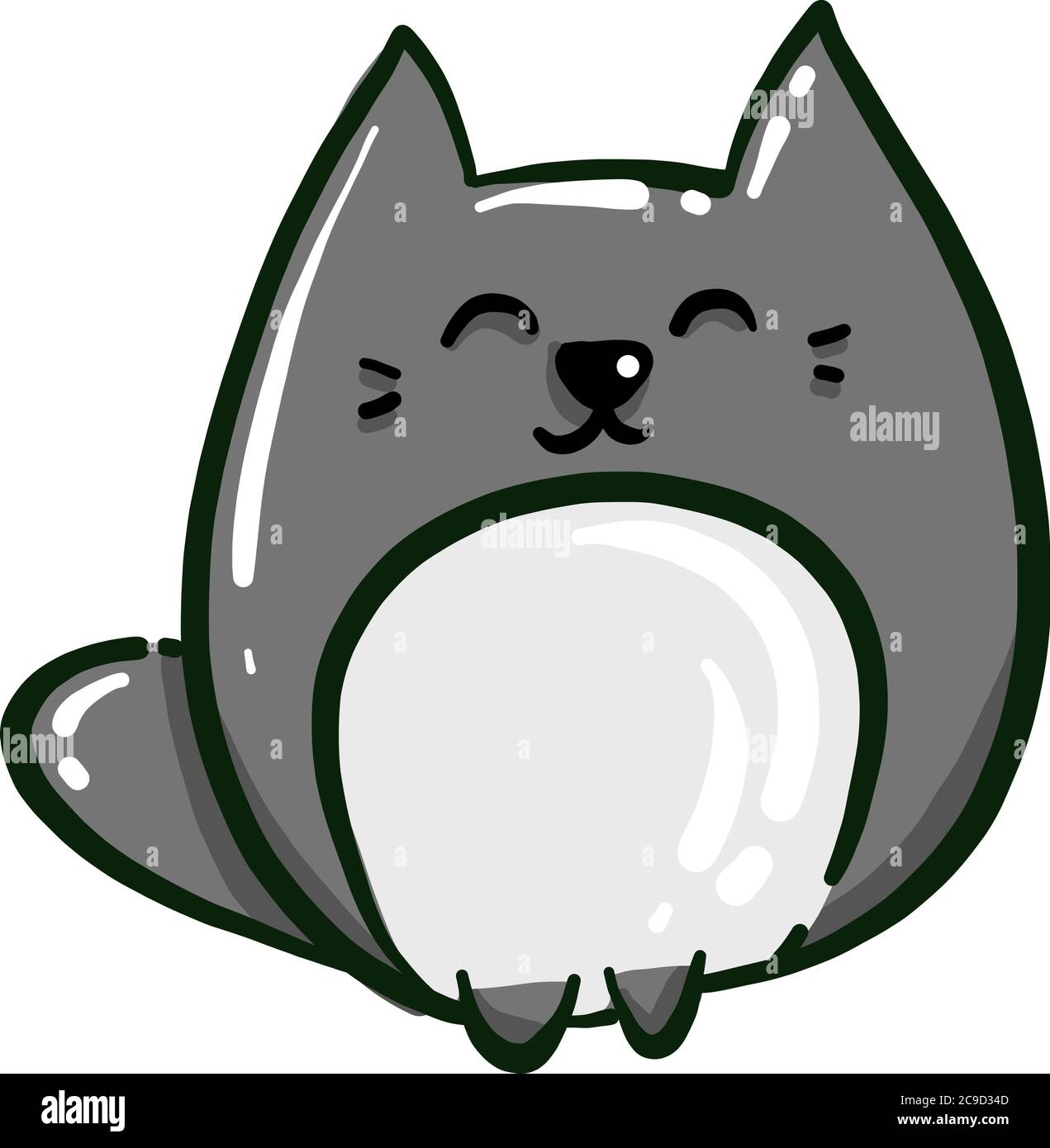 Fat cat, illustration, vector on white background Stock Vector Image ...