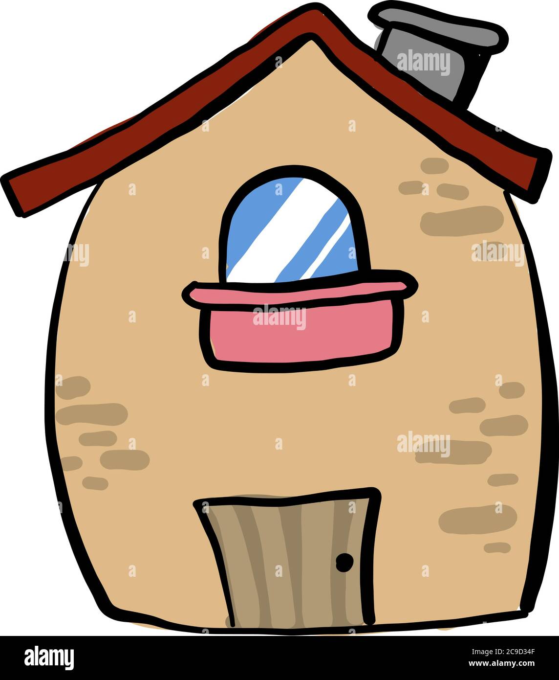 Fat house, illustration, vector on white background Stock Vector Image ...