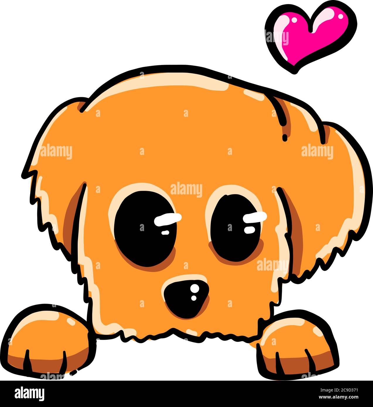 Cute small dog, illustration, vector on white background Stock Vector ...