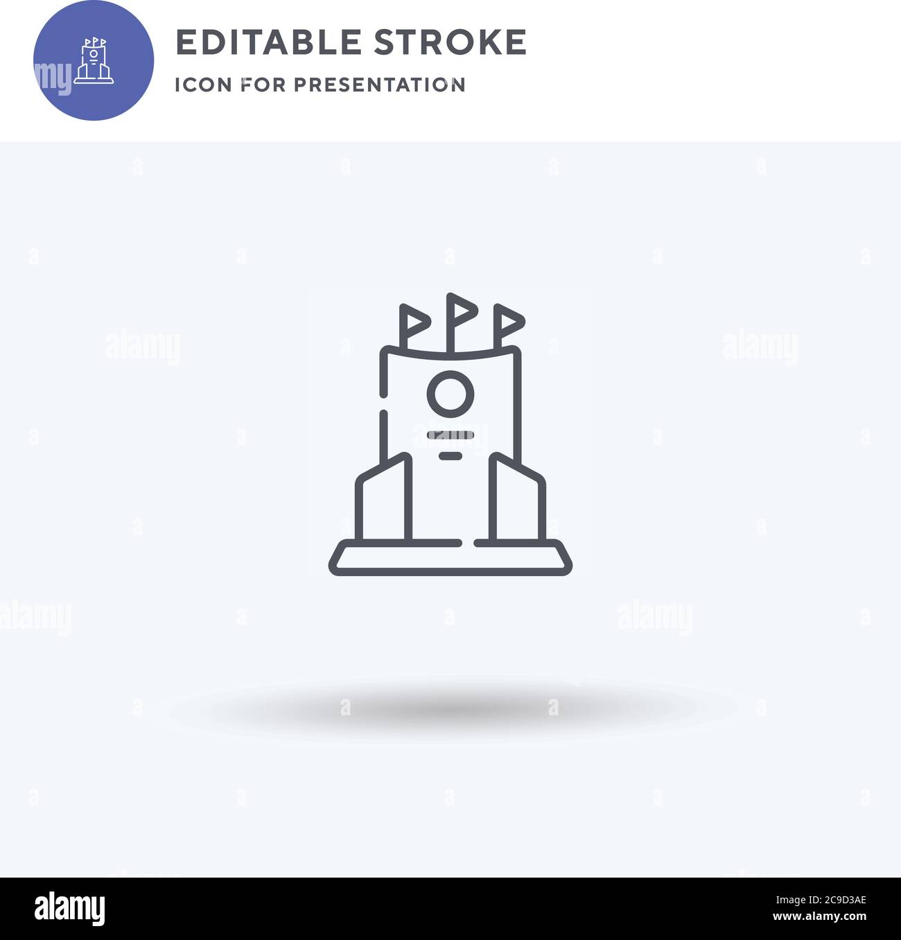 Memorial icon vector, filled flat sign, solid pictogram isolated on white, logo illustration ...