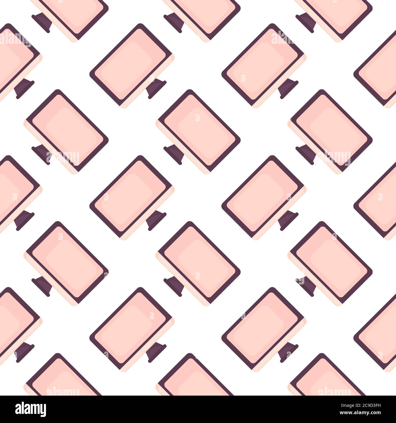 Pink monitor ,seamless pattern on white background Stock Vector Image ...