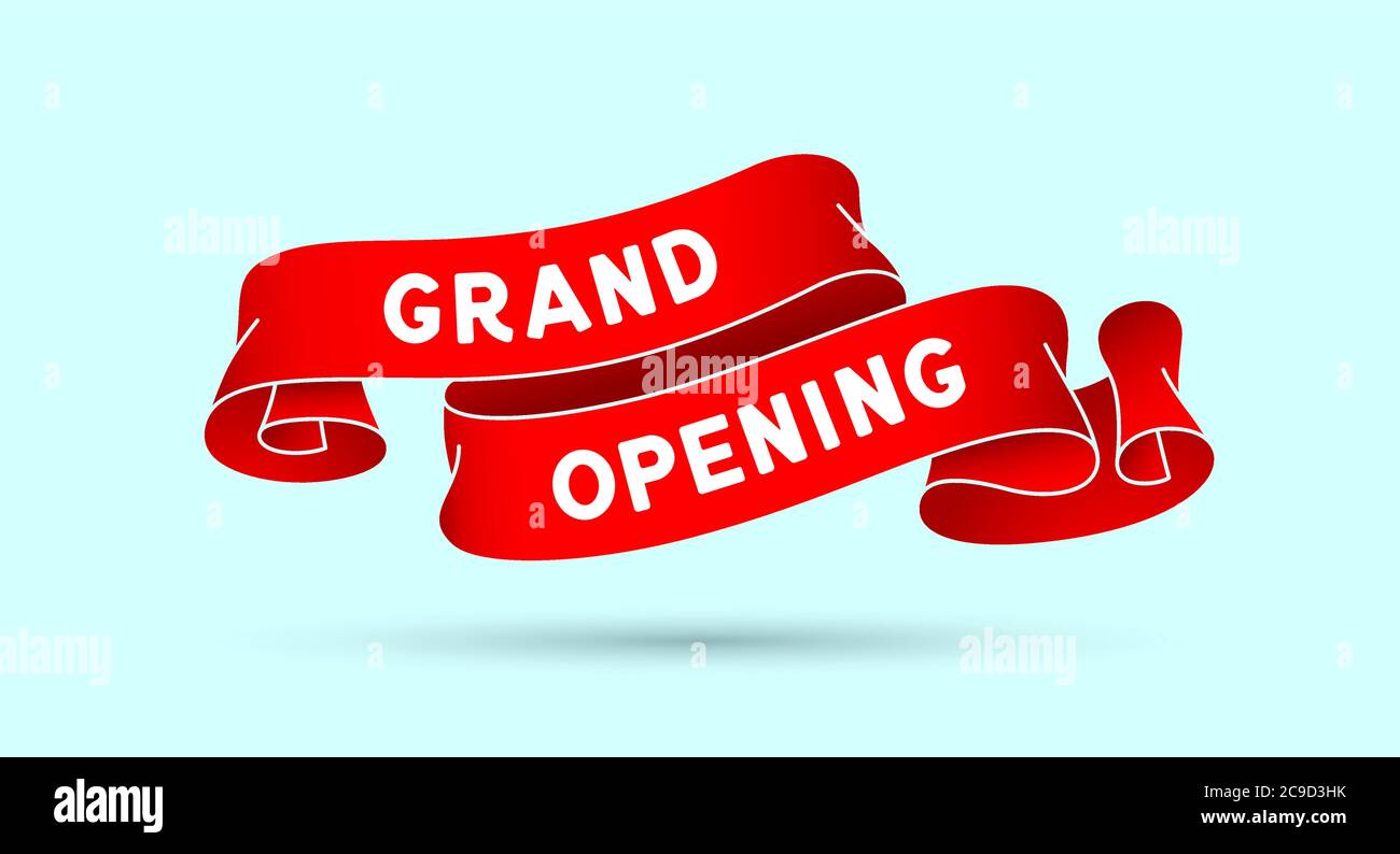 Grand Opening. Red vintage ribbon Stock Vector Image & Art - Alamy
