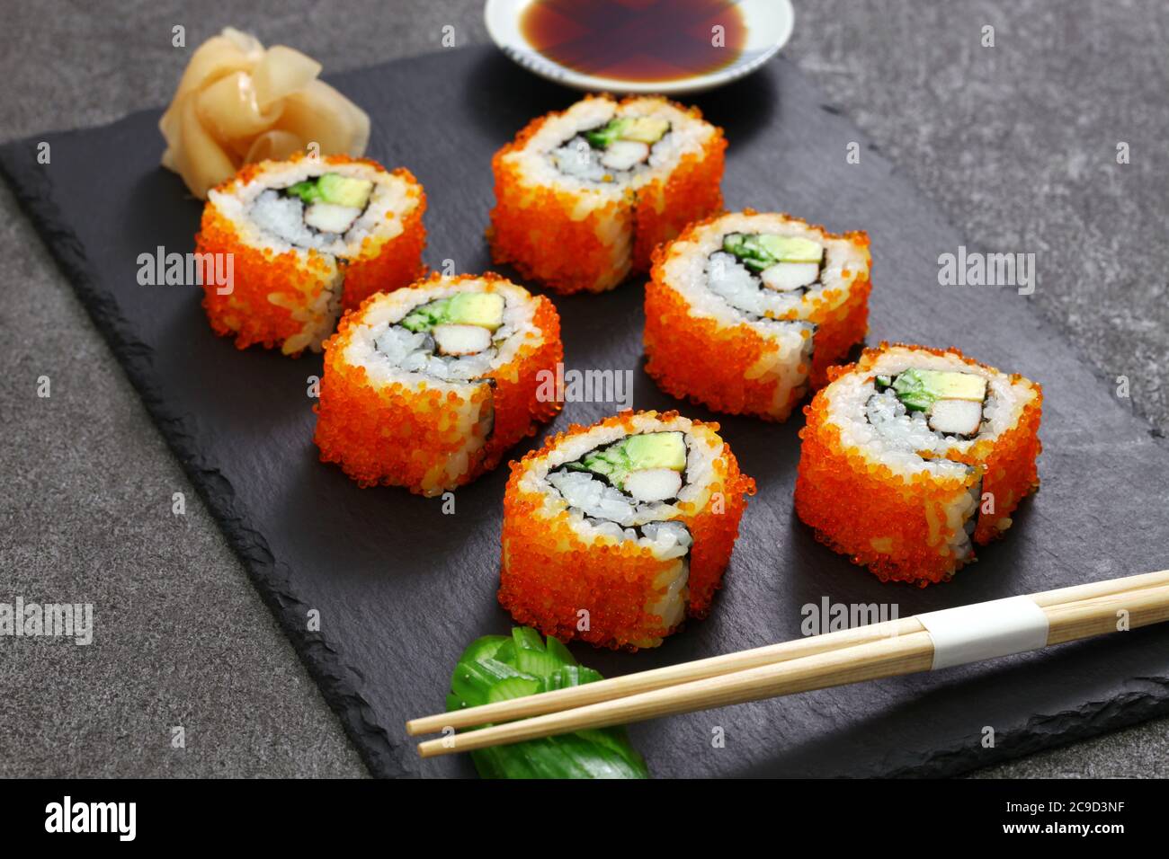 homemade california rolls, mad of crab sticks, avocado, cucumber inside ...