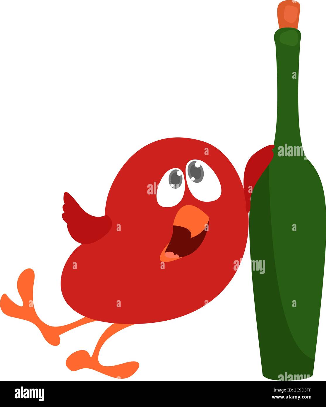 Drunk bird, illustration, vector on white background Stock Vector Image ...