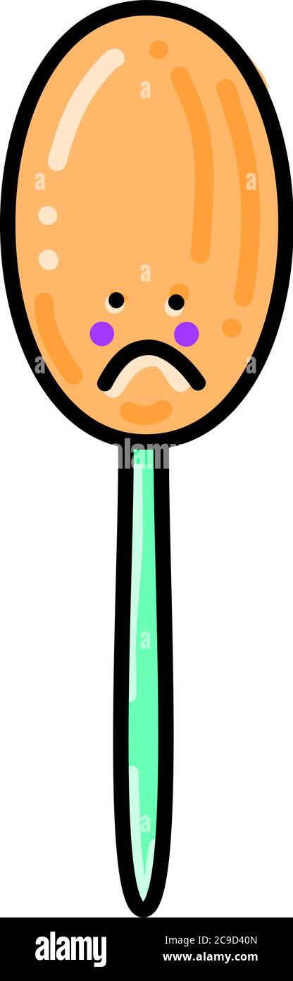Sad orange lolipop, illustration, vector on white background Stock ...