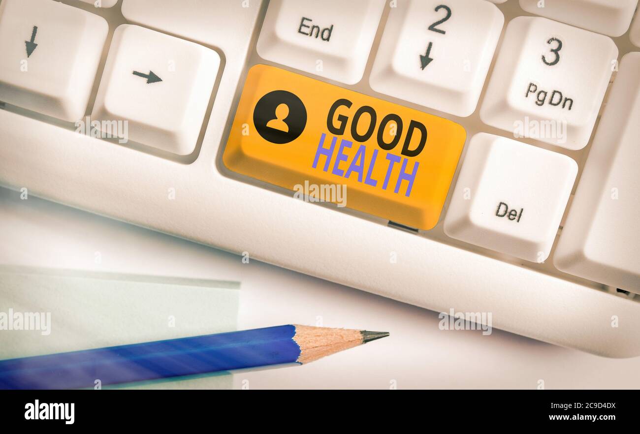 Conceptual hand writing showing Good Health. Concept meaning state of ...