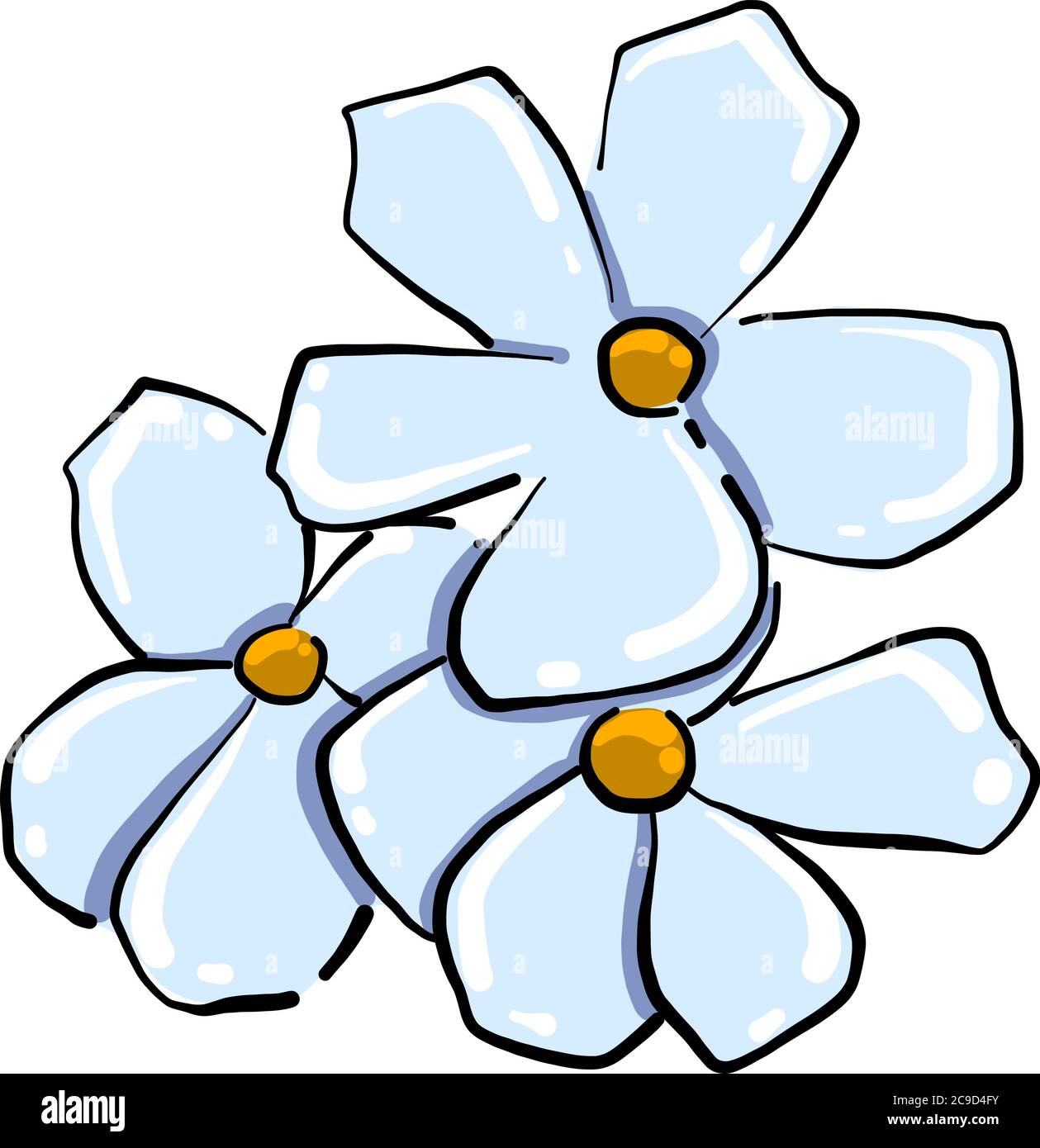 Delicate flowers, illustration, vector on white background Stock Vector ...