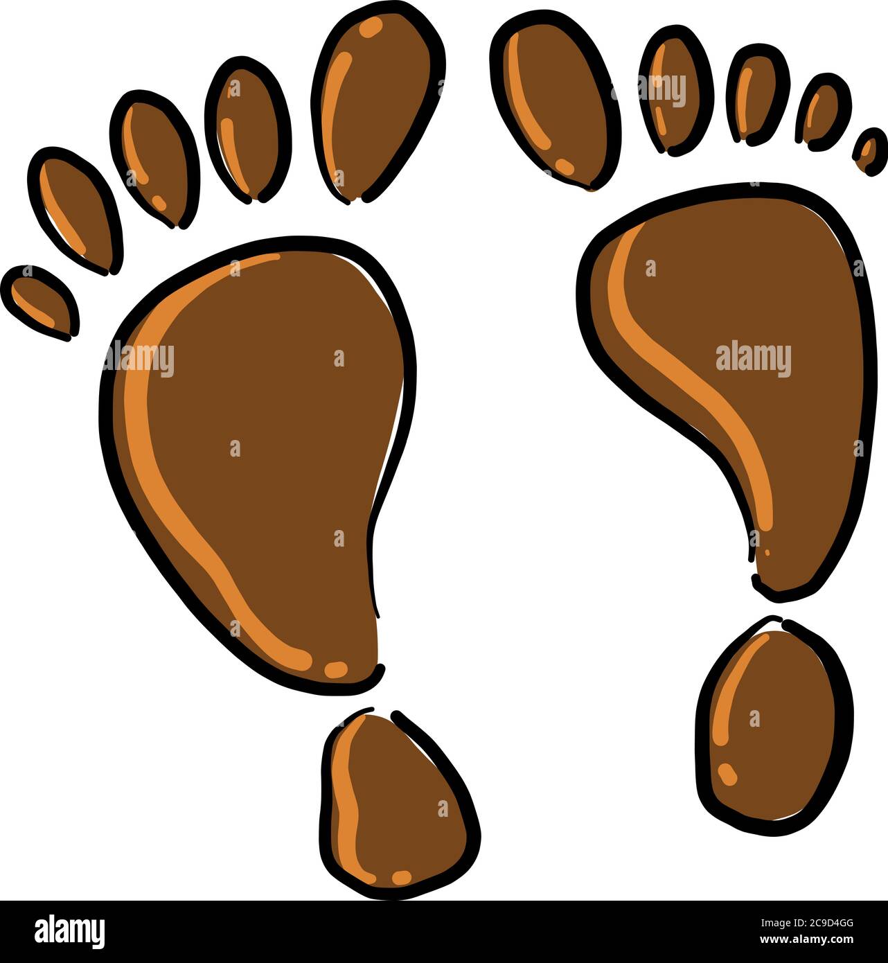 Footprints, illustration, vector on white background Stock Vector Image ...