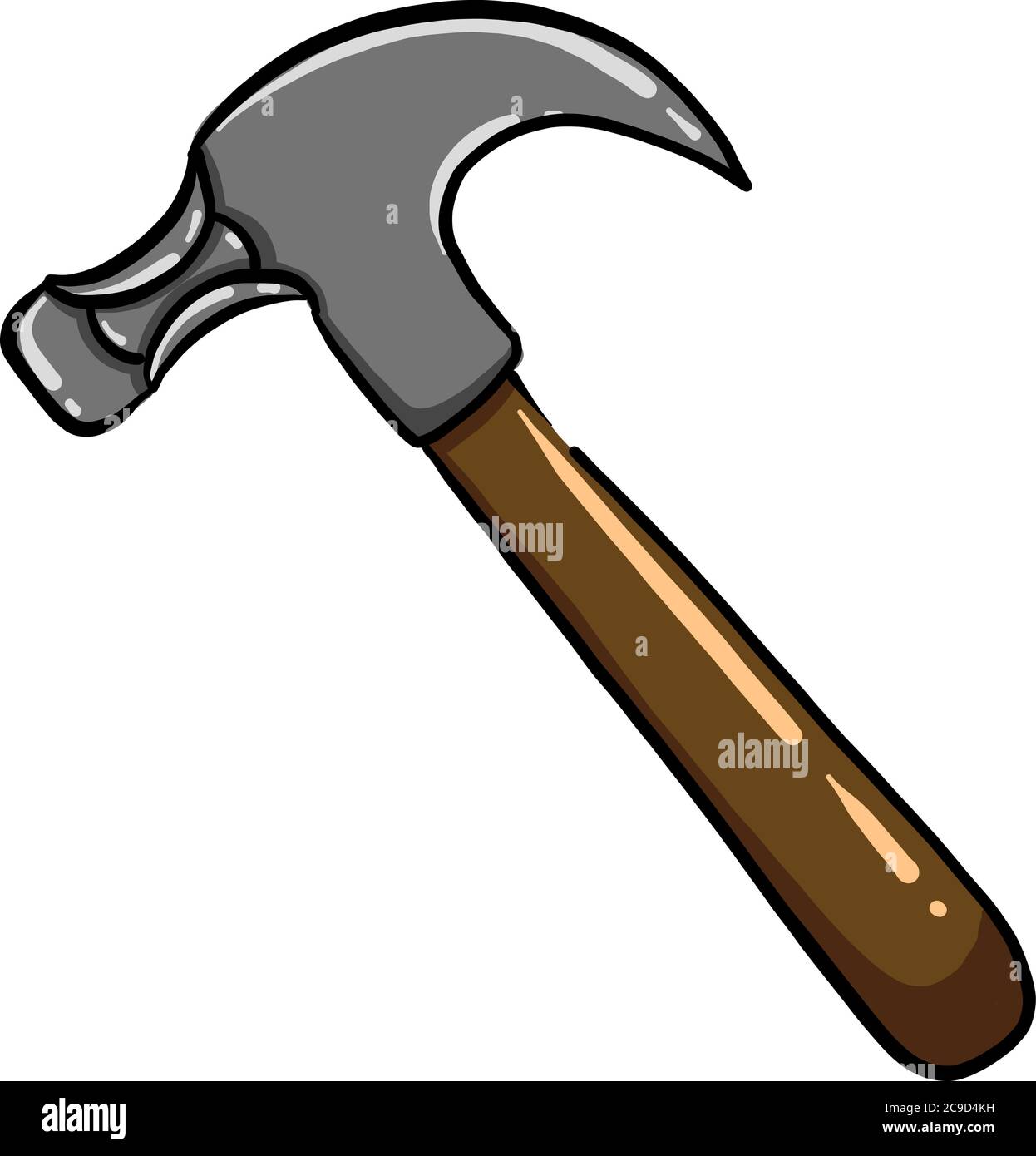 Wooden hammer, illustration, vector on white background Stock Vector ...