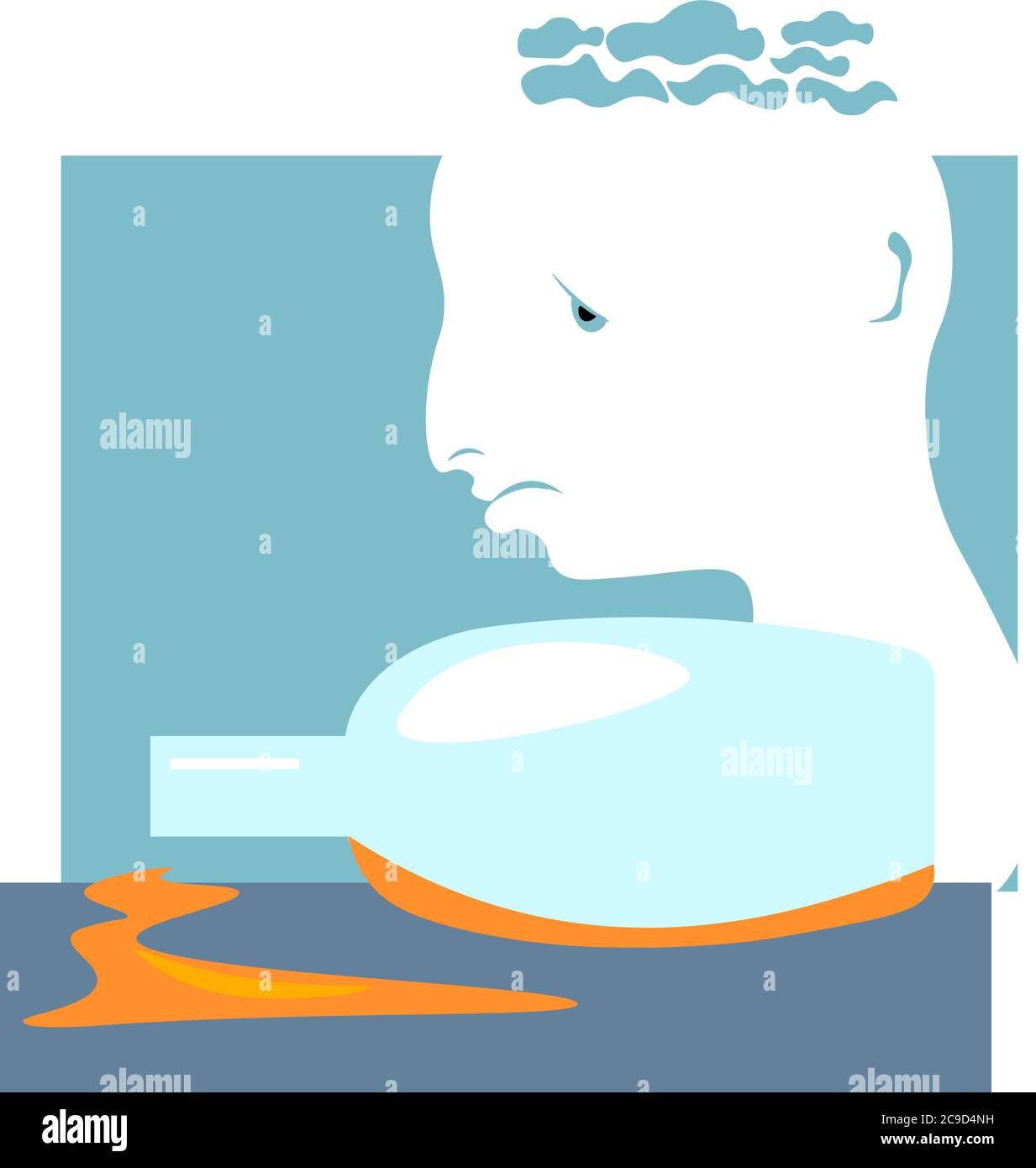 Drunk man, illustration, vector on white background Stock Vector Image ...