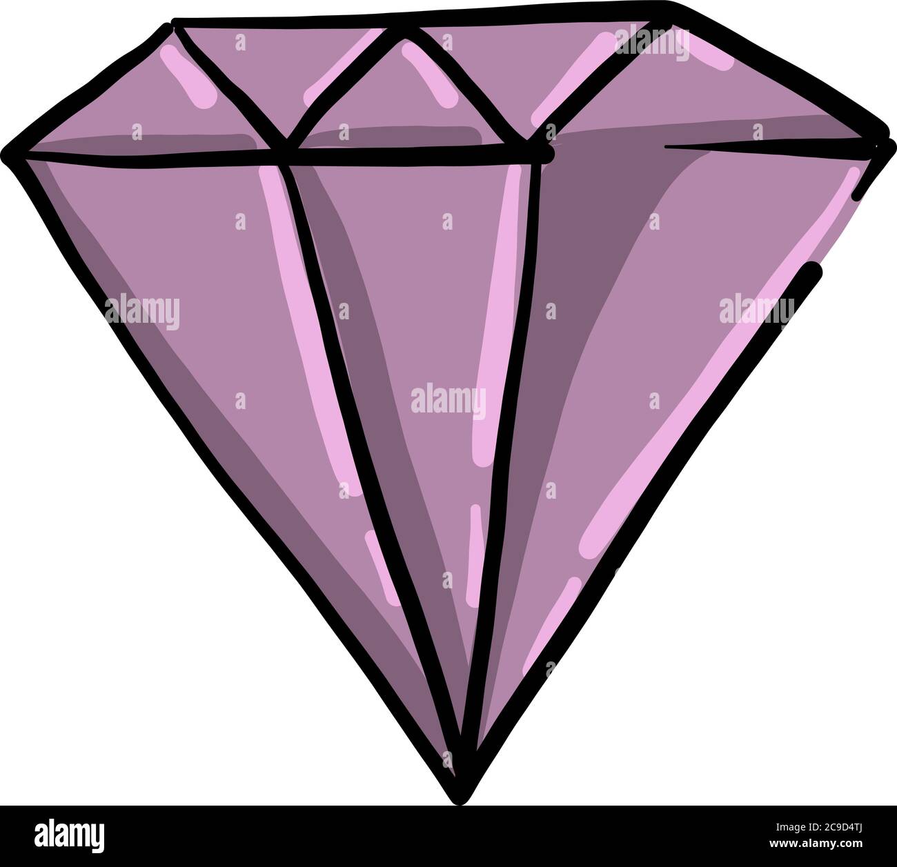 Purple diamond, illustration, vector on white background Stock Vector ...