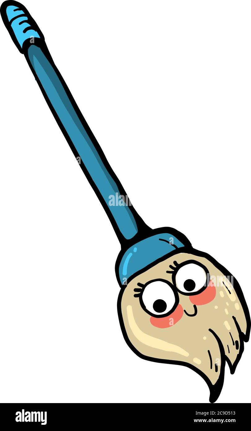 Happy mop, illustration, vector on white background Stock Vector Image ...