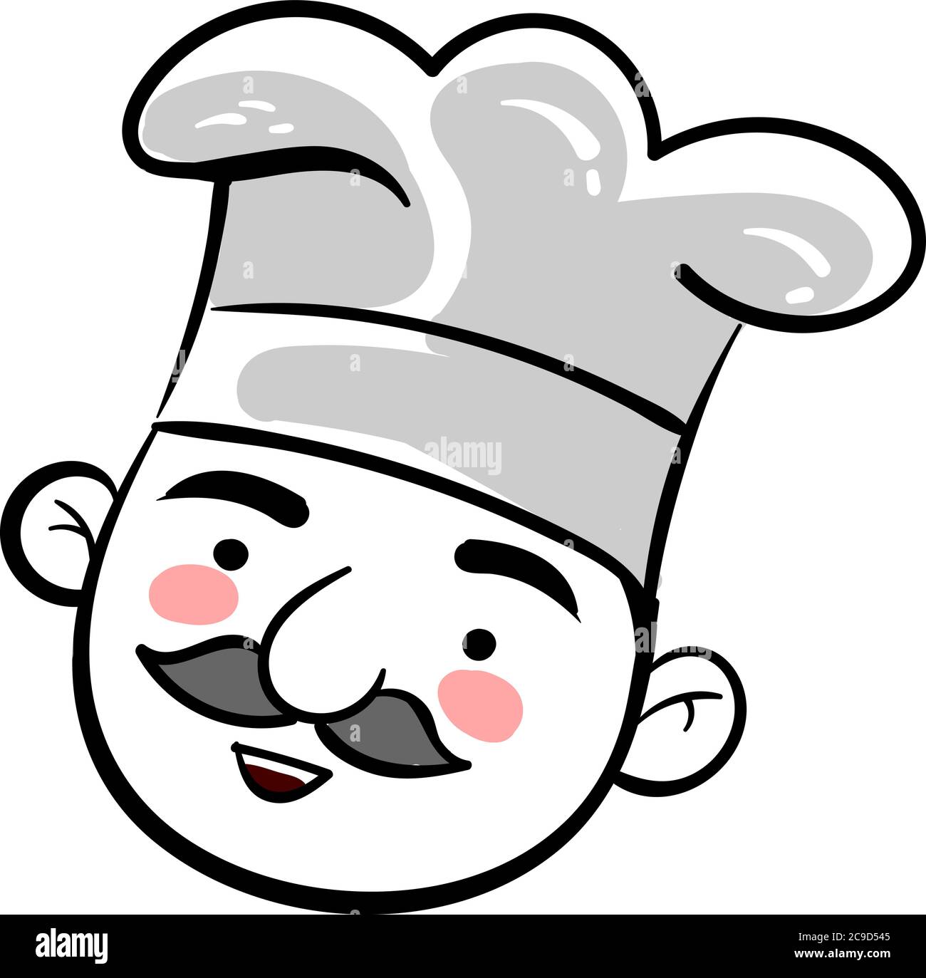 Happy chef, illustration, vector on white background Stock Vector Image ...