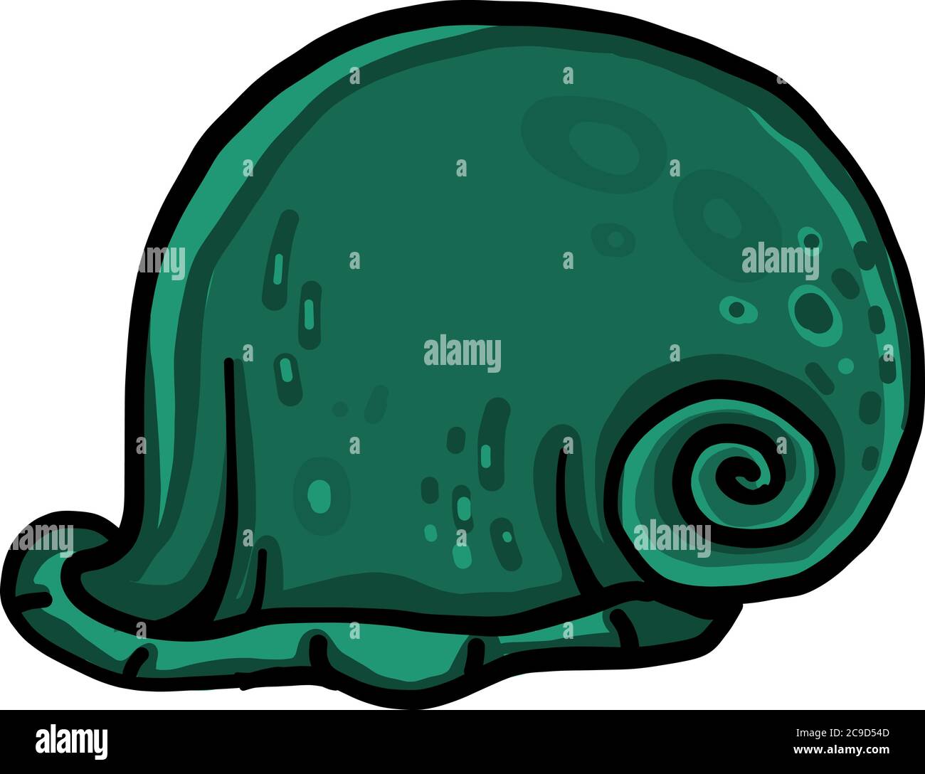 Green shell, illustration, vector on white background Stock Vector ...