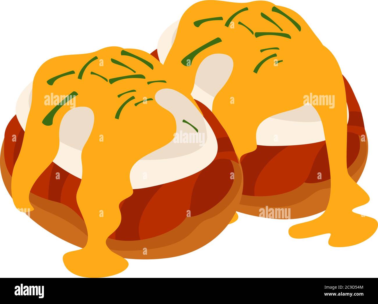 Egg benedict, illustration, vector on white background Stock Vector ...