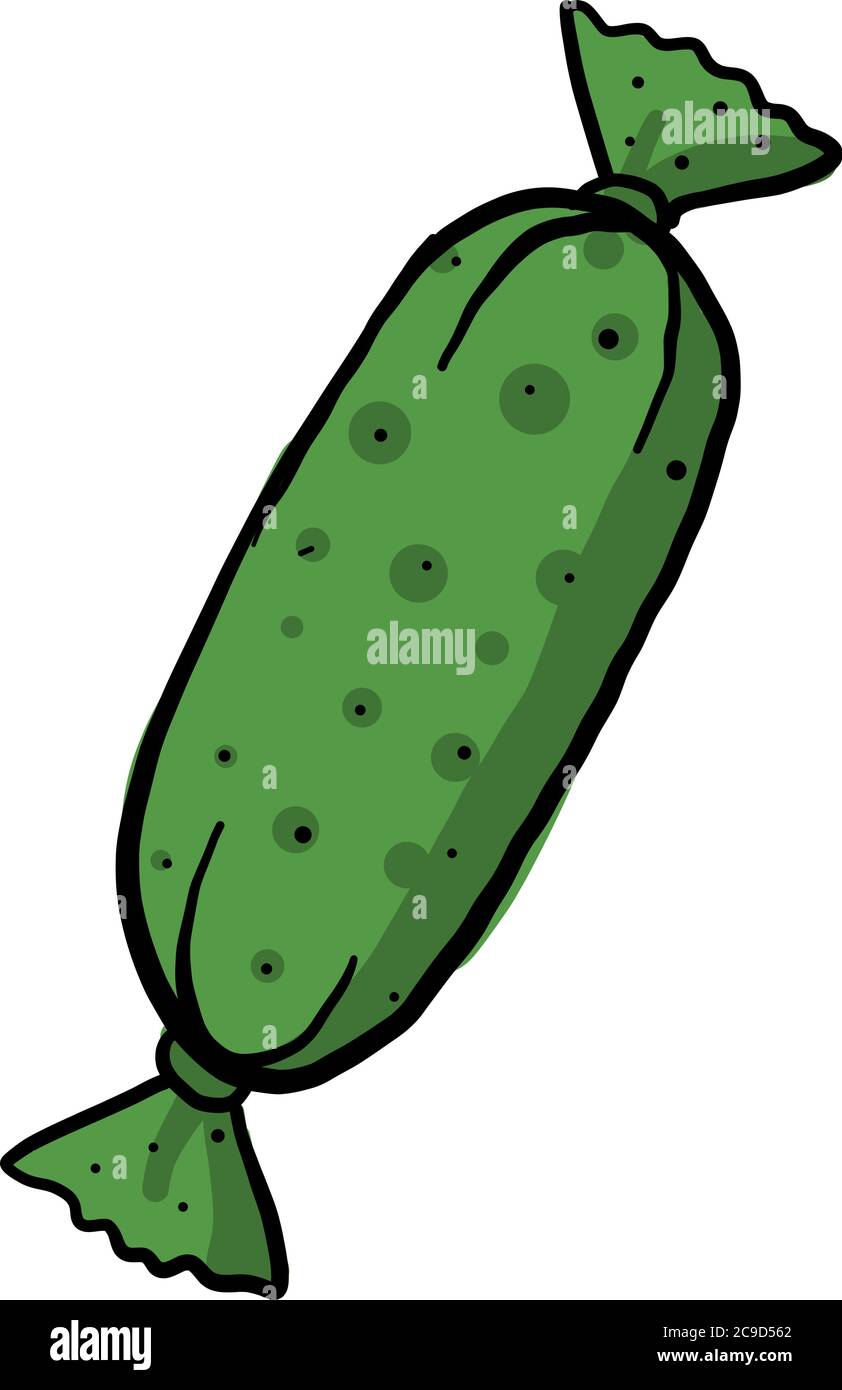 Green wrapped candy, illustration, vector on white background Stock ...