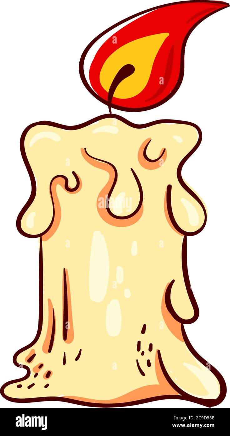 Fat candle, illustration, vector on white background Stock Vector Image ...